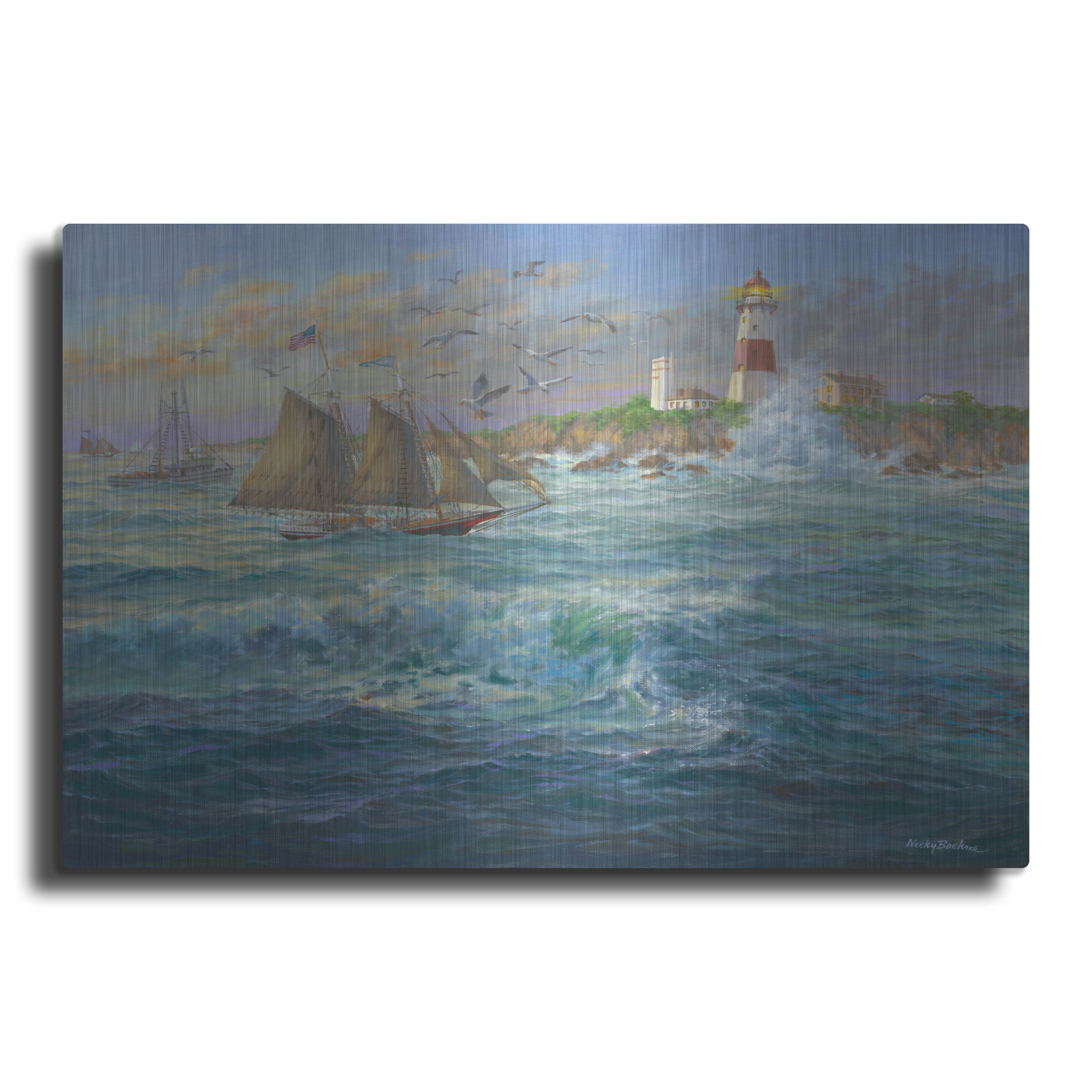 Luxe Metal Art 'Shipmates' by Nicky Boehme Metal Wall Art, 36" x 24 ...
