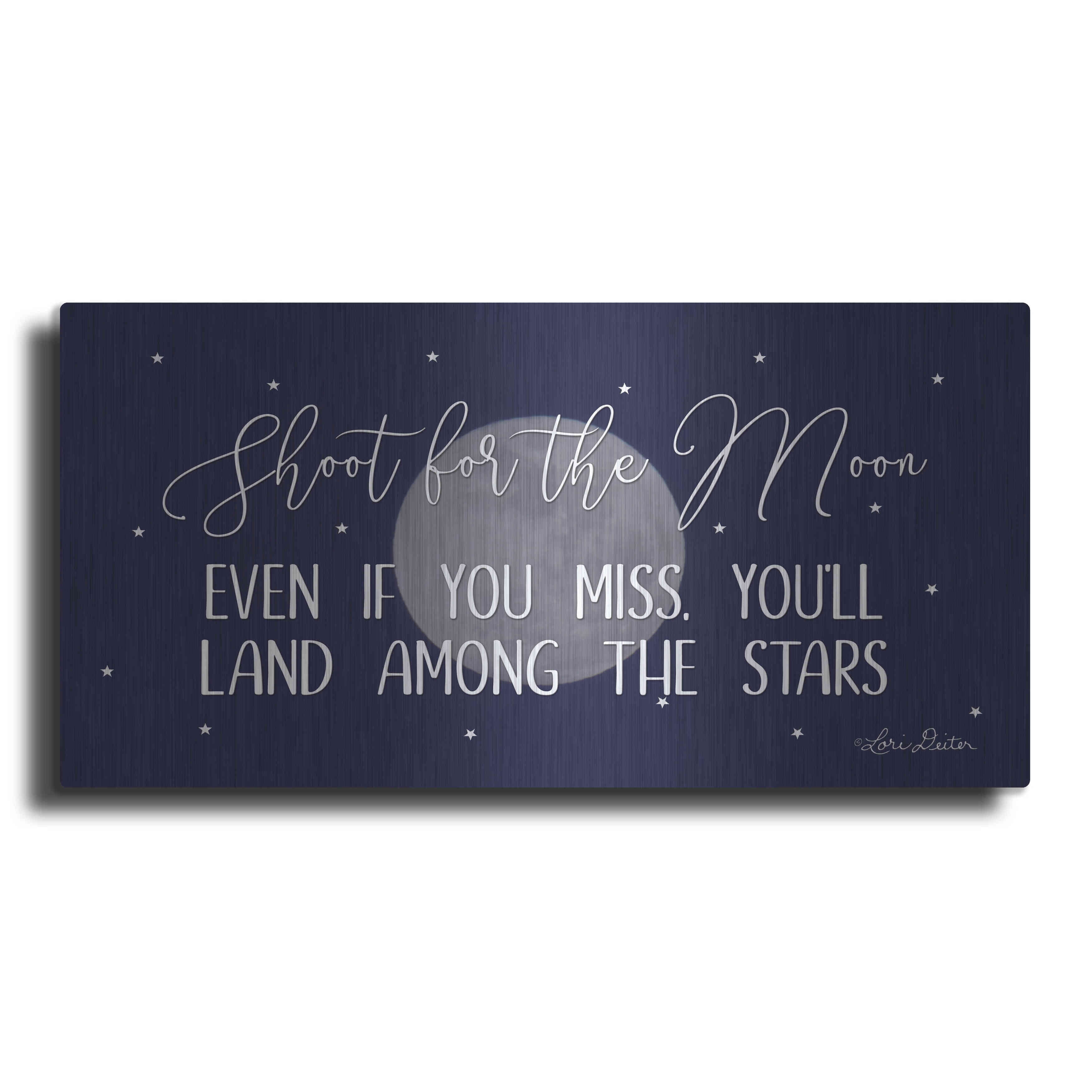 Luxe Metal Art 'Shoot for the Moon' by Lori Deiter, Metal Wall Art, 48 ...
