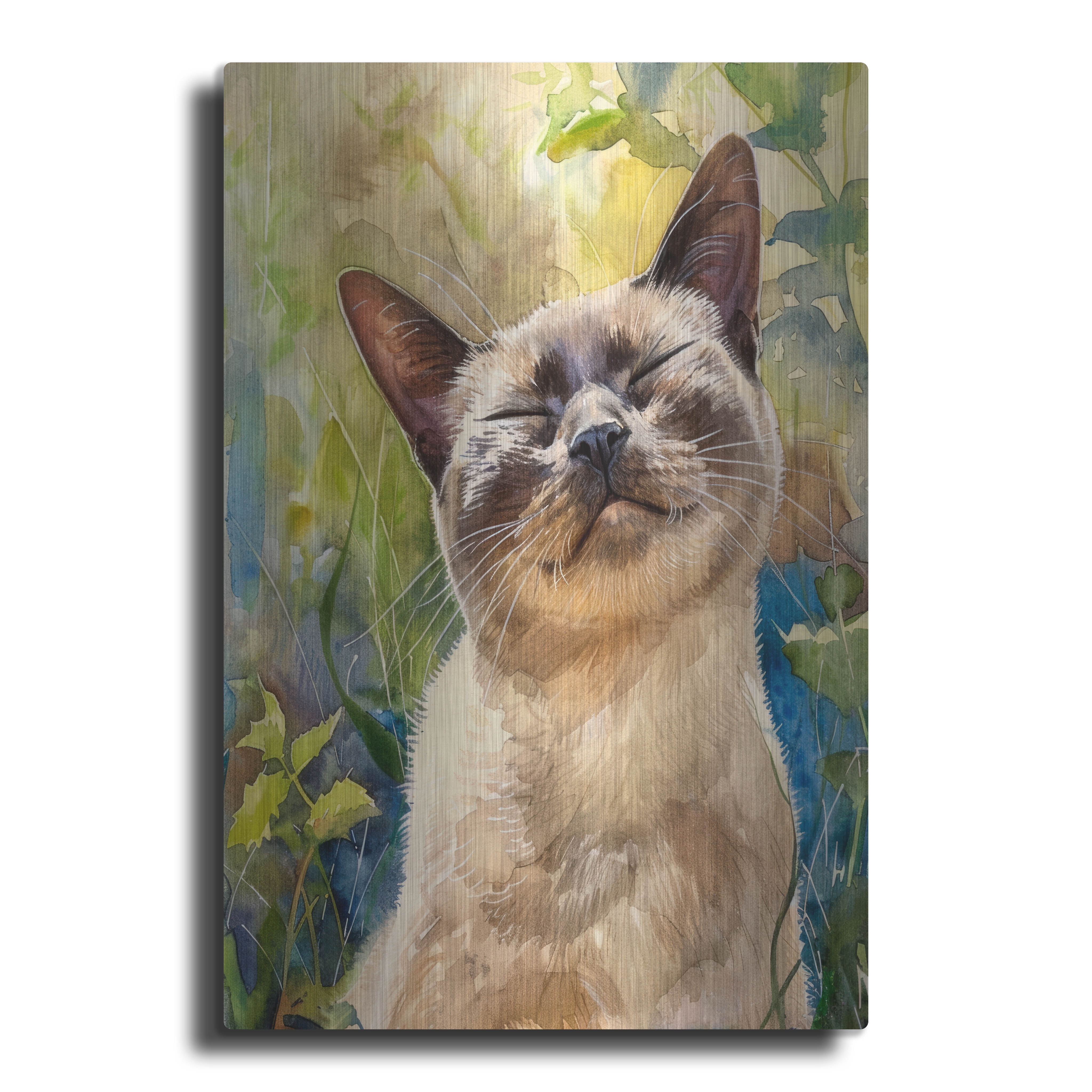 Luxe Metal Art 'Siamese Cat Contemplative Calm' by Doron David Metal ...