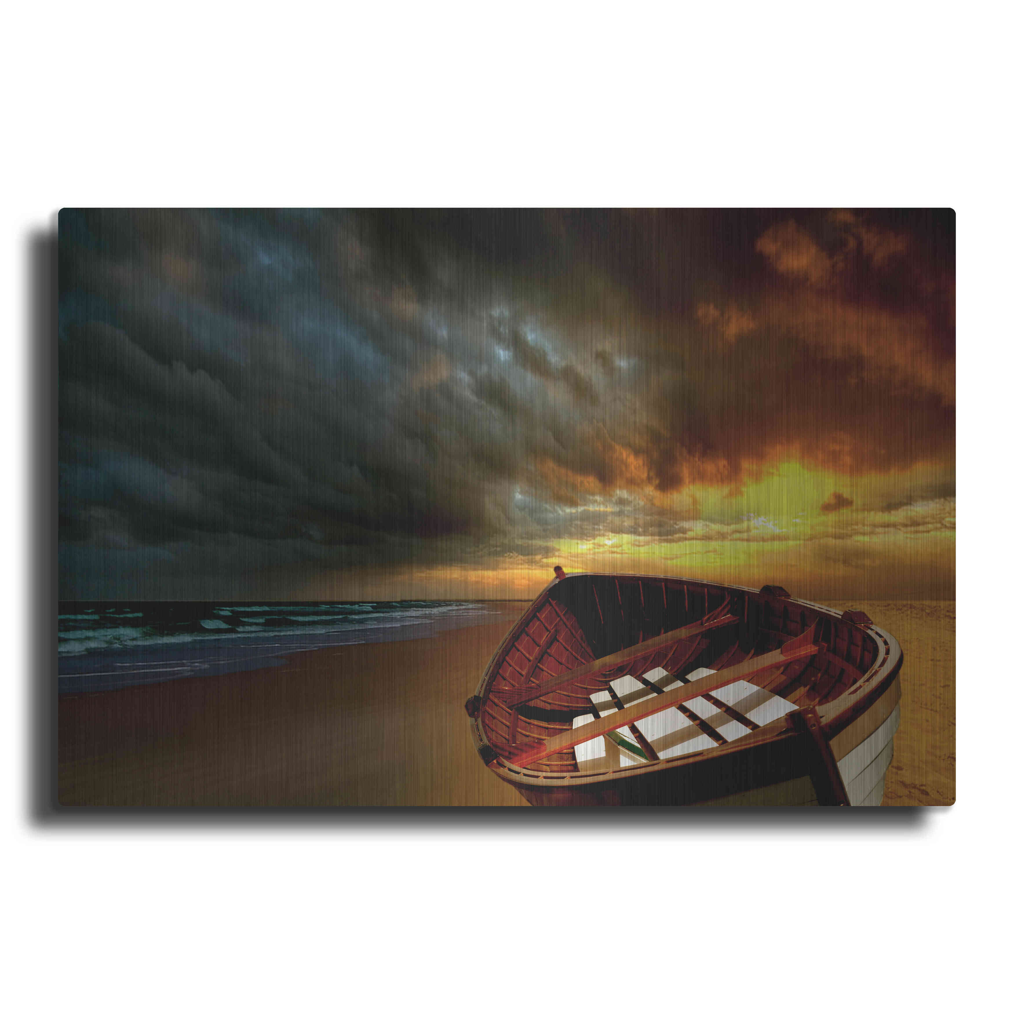 Luxe Metal Art 'Soft Sunrise on the Beach 9' by Carlos Casamayor, Metal Wall Art, 24"x16 ...