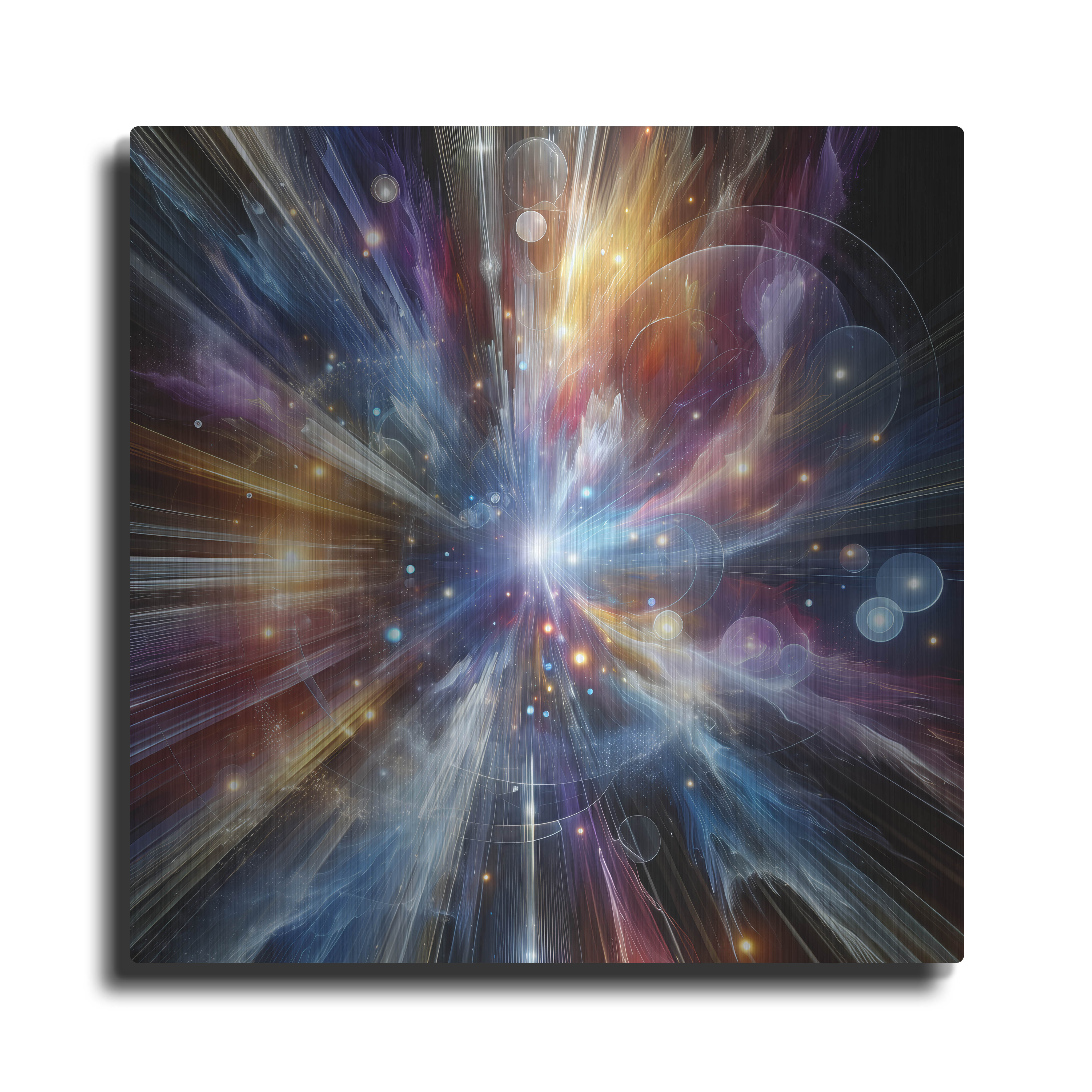 Luxe Metal Art 'Space Explosion' by Rich Monet Metal Wall Art, 24" x 24 ...