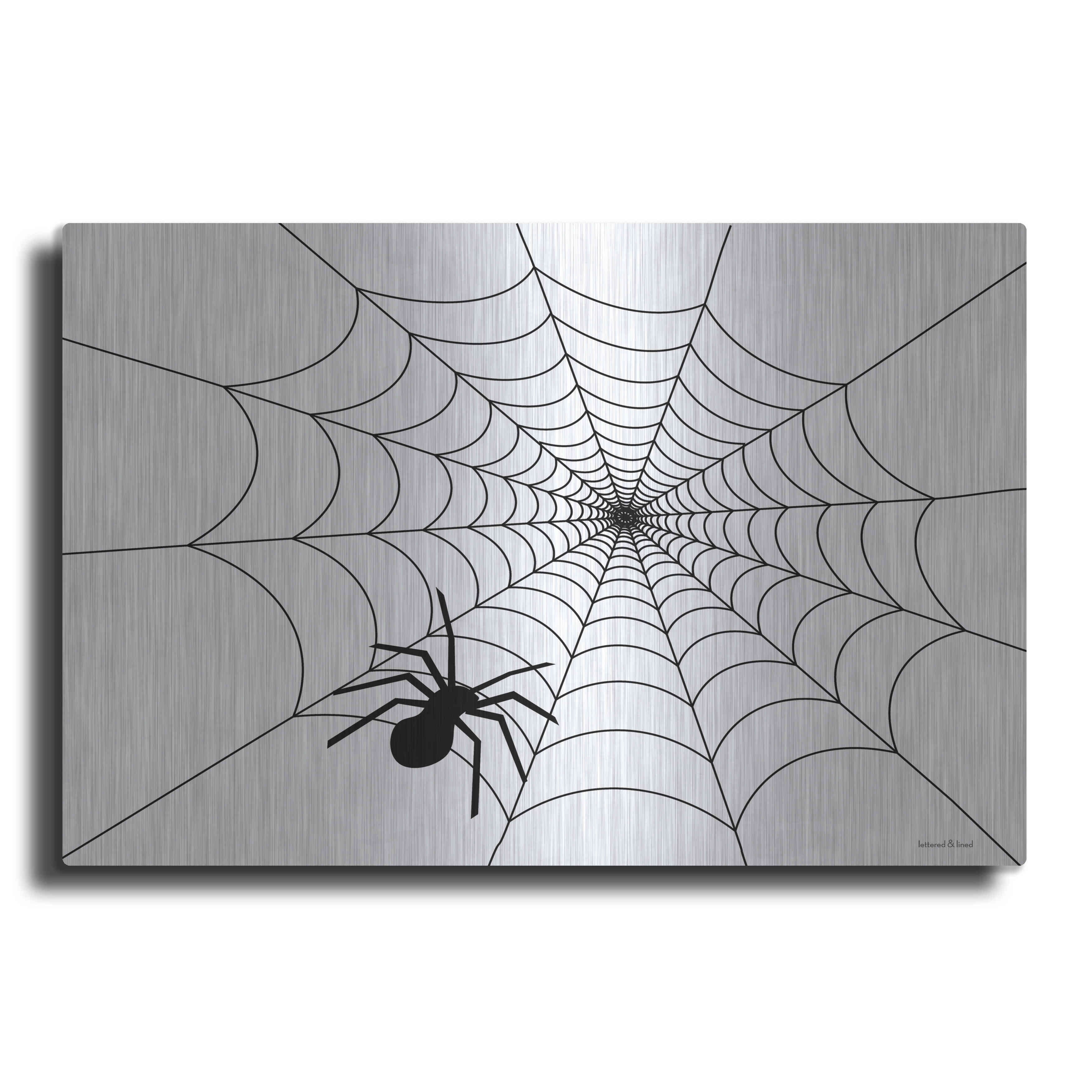 Luxe Metal Art 'Spider Web I' by Lettered & Lined, Metal Wall Art, 16 ...