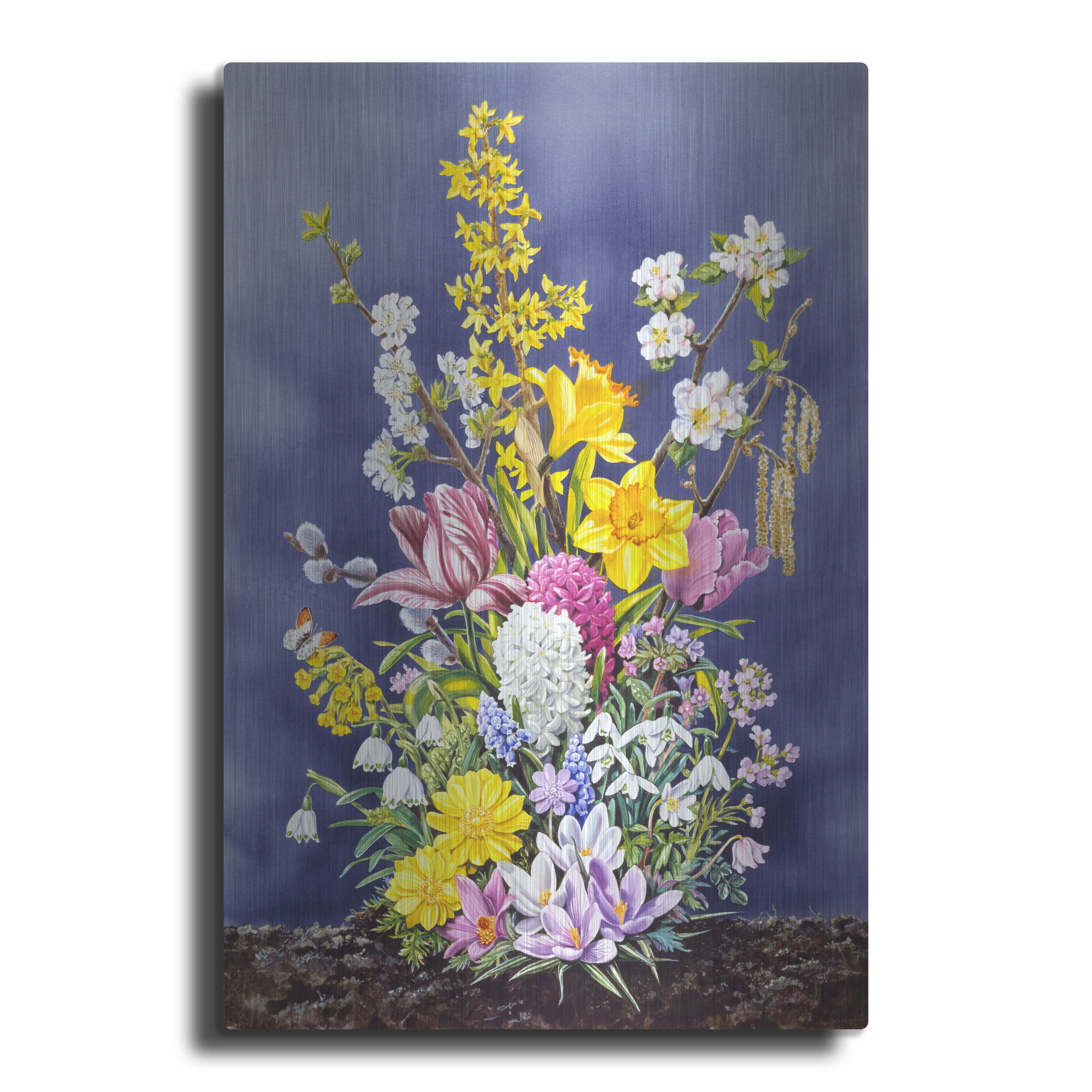 Luxe Metal Art 'Spring Flowers' by Harro Maass, Metal Wall Art, 12"x16 ...