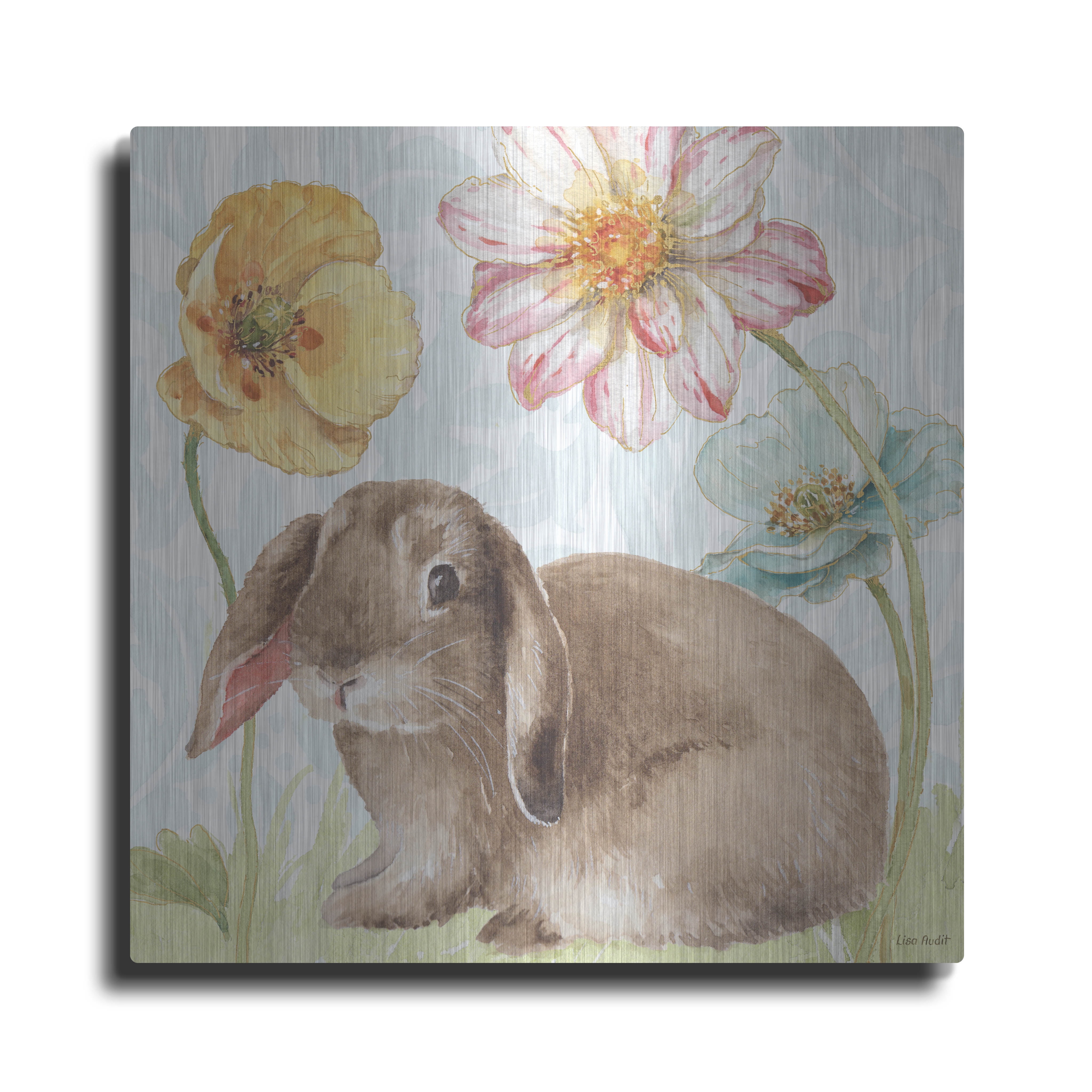 Luxe Metal Art 'Spring Softies Bunnies III' by Lisa Audit, Metal Wall ...