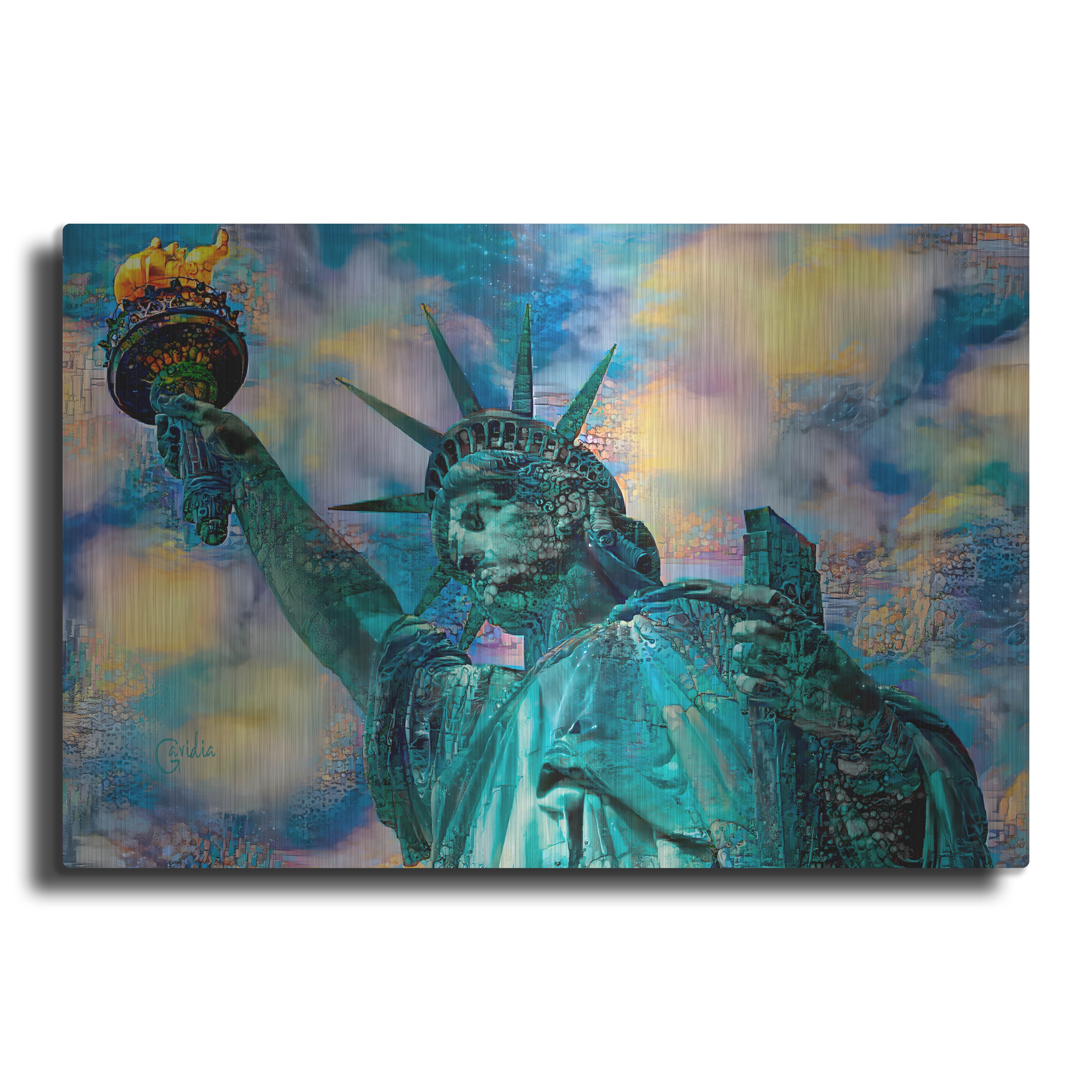 Luxe Metal Art 'Statue Of Liberty Bust' by Pedro Gavidia Metal Wall Art ...