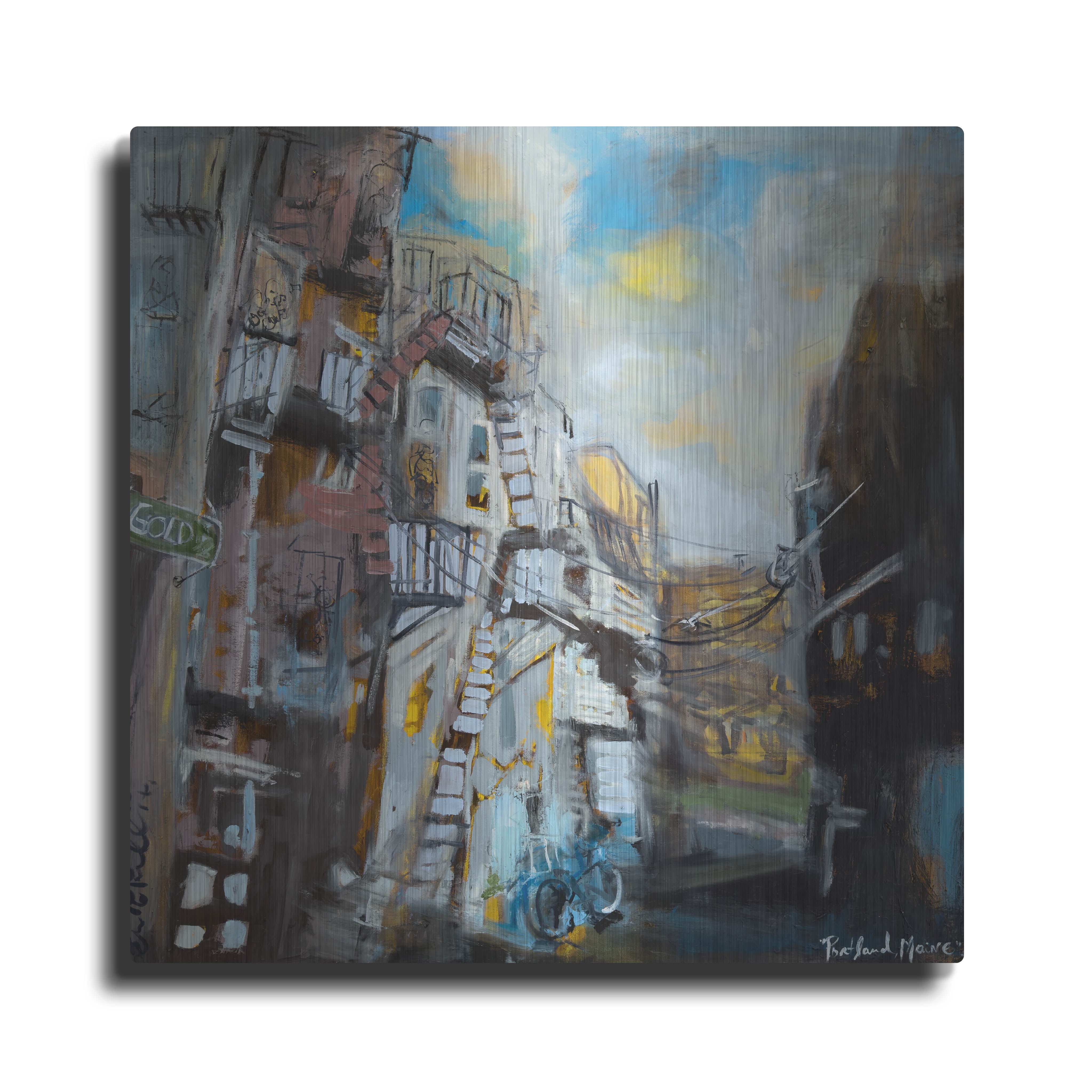 Luxe Metal Art 'Streets Of Portland 2' by Erin McGee Ferrell Metal Wall ...
