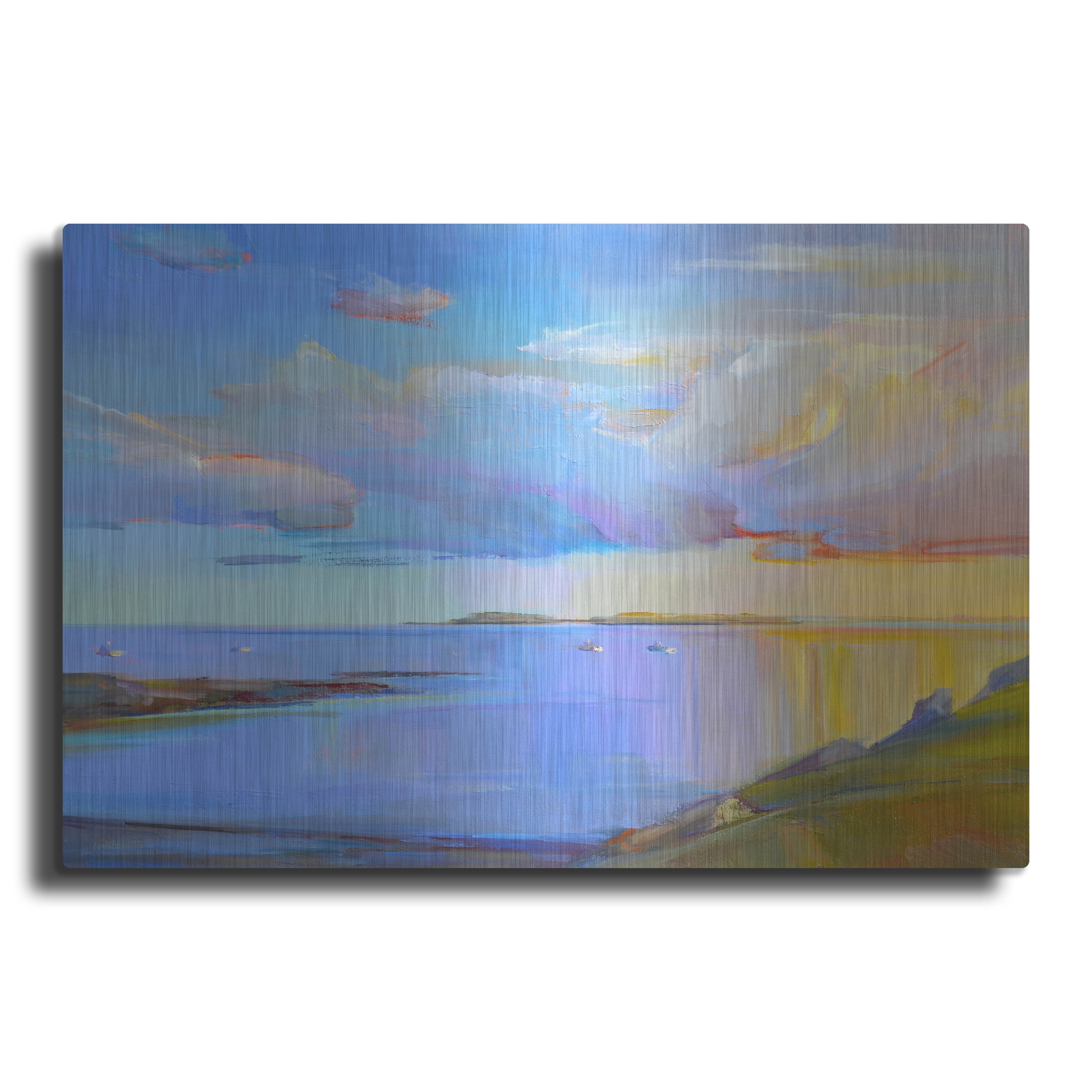 Luxe Metal Art ' Summer Cove' by Holly Ready, Metal Wall Art, 36"x24 ...