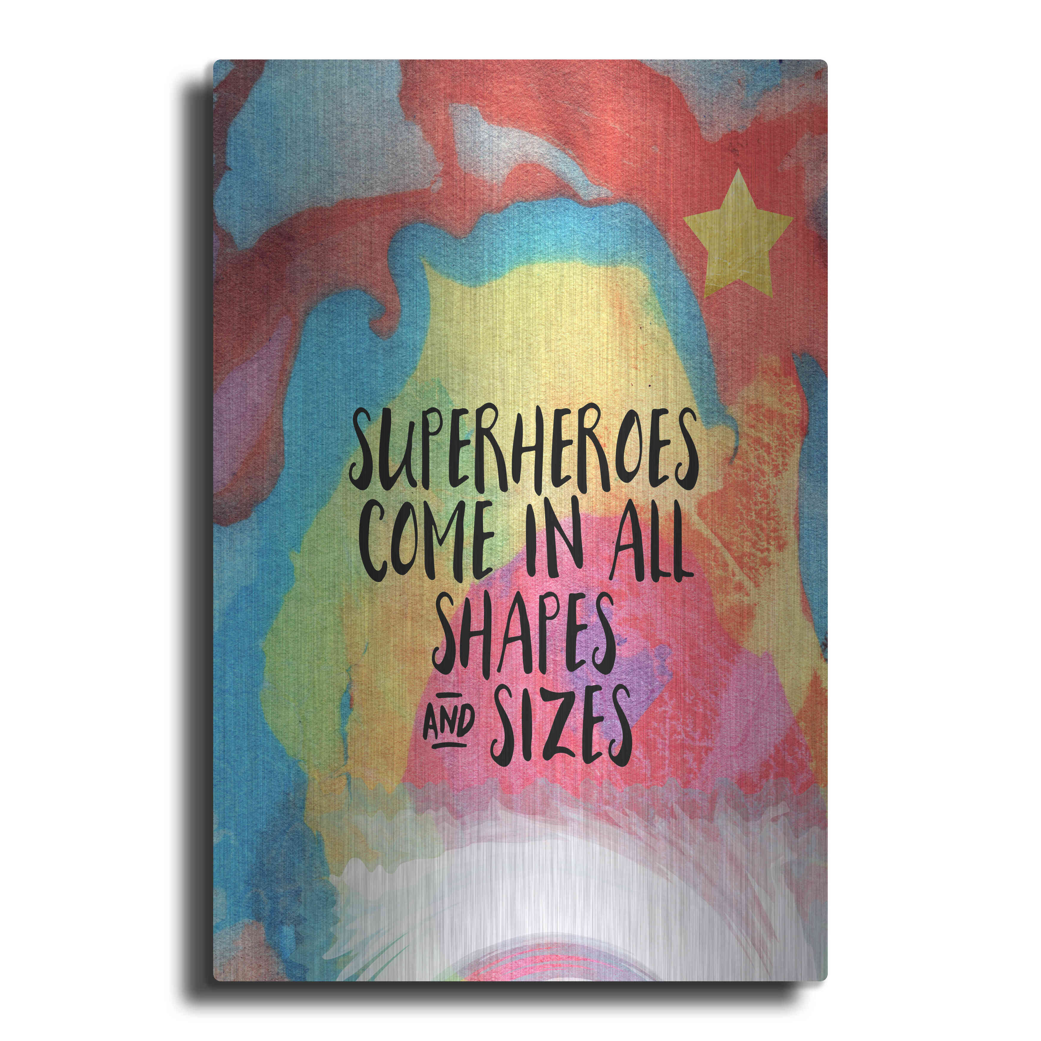 Luxe Metal Art 'Superheroes Come In All Shapes' by Linda Woods, Metal ...