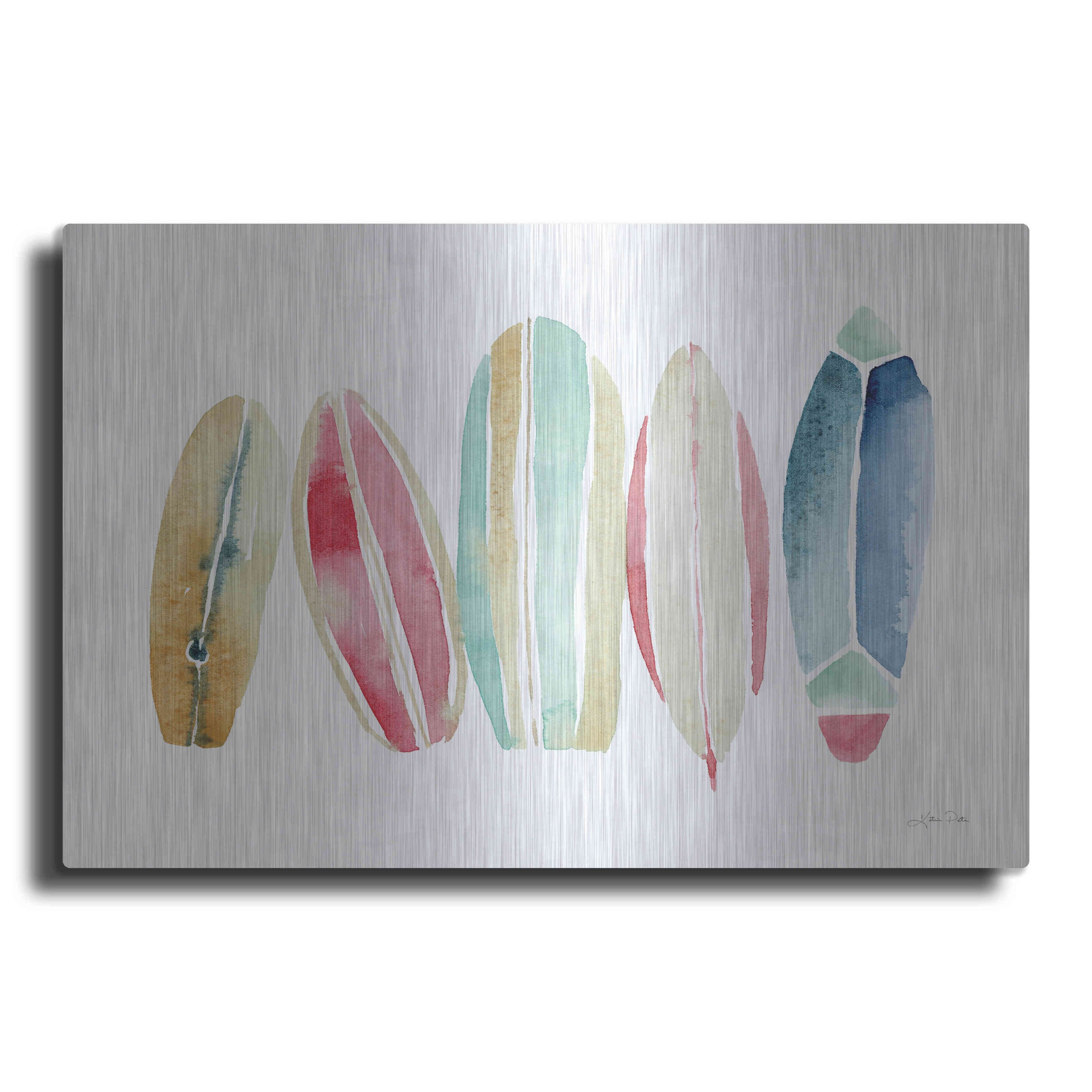 Luxe Metal Art 'Surfboards in a Row' by Katrina Pete, Metal Wall Art ...