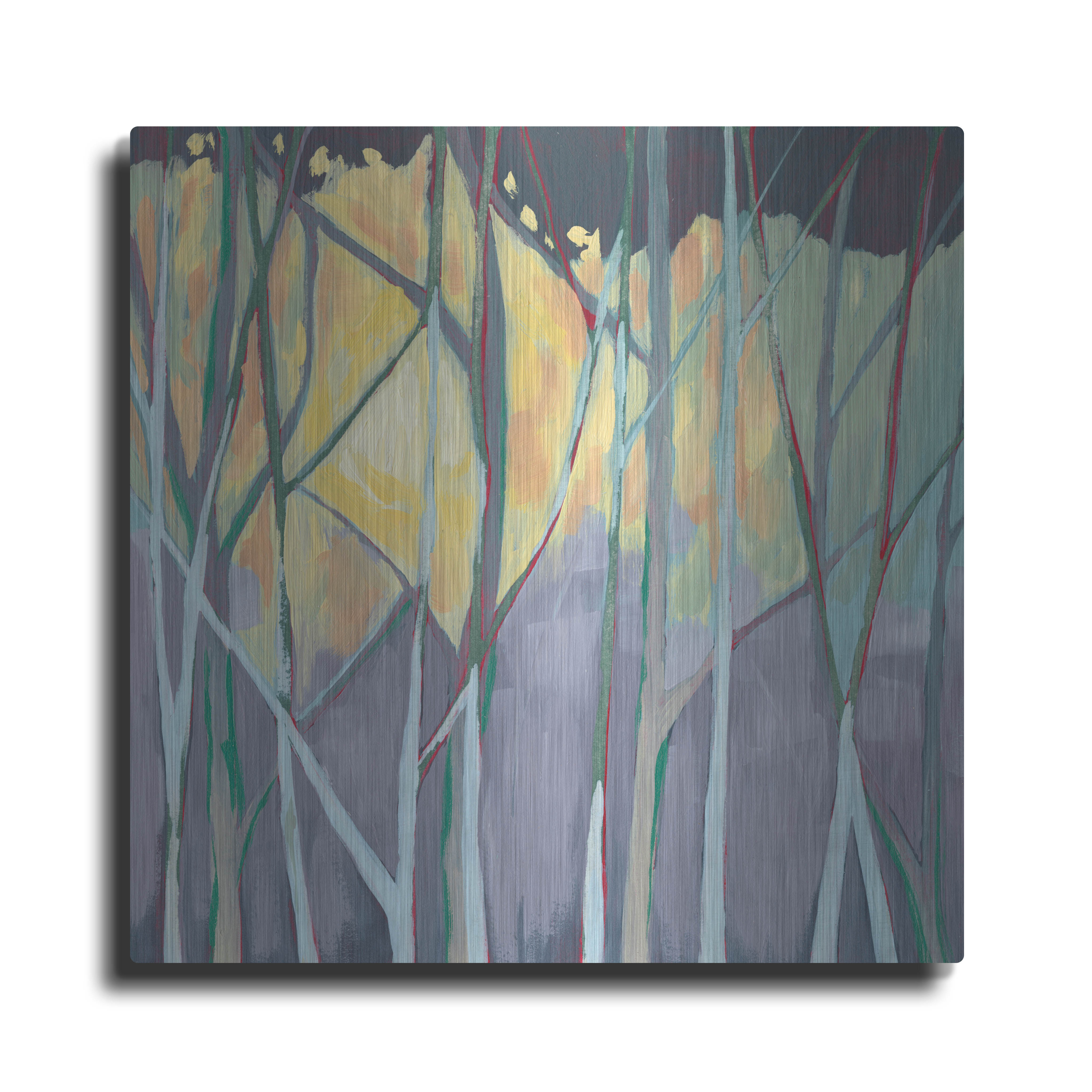 Luxe Metal Art 'Tangled Twilight I' by Grace Popp, Metal Wall Art Glass ...