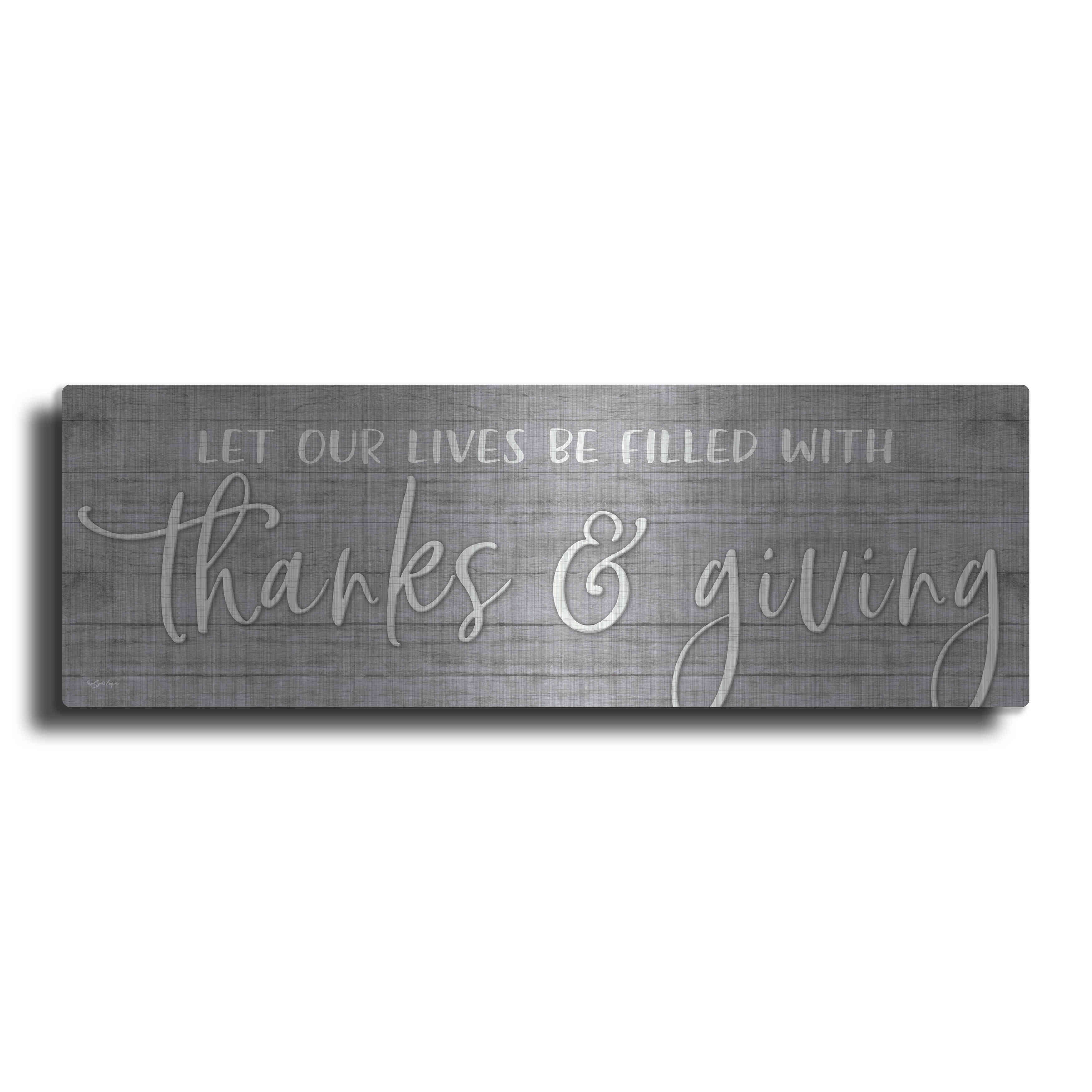Luxe Metal Art 'Thanks & Giving' by Susie Boyer, Metal Wall Art, 36"x12 ...