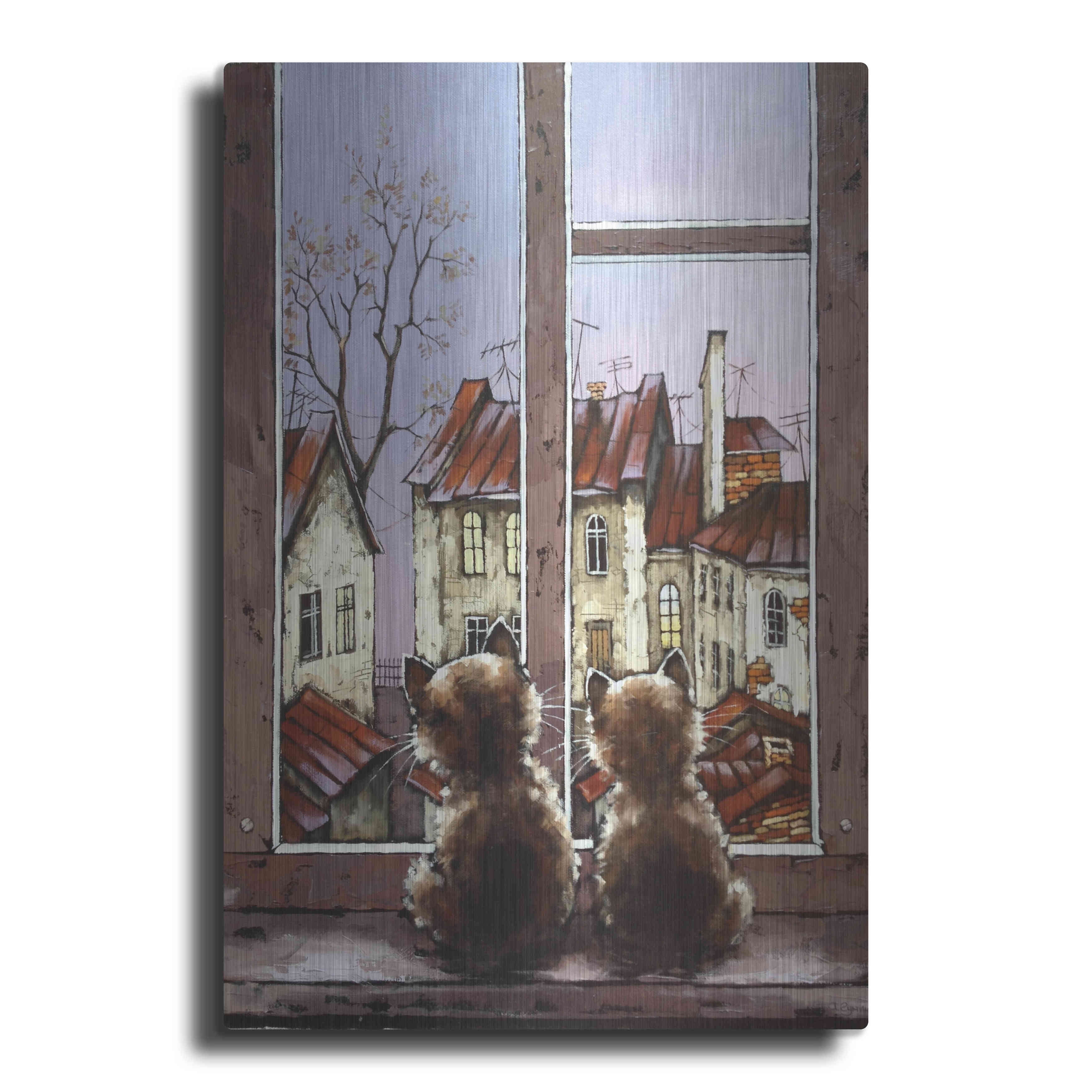 Luxe Metal Art 'The Neighborhood' by Alexander Gunin, Metal Wall Art, 24"x36" - Walmart.com