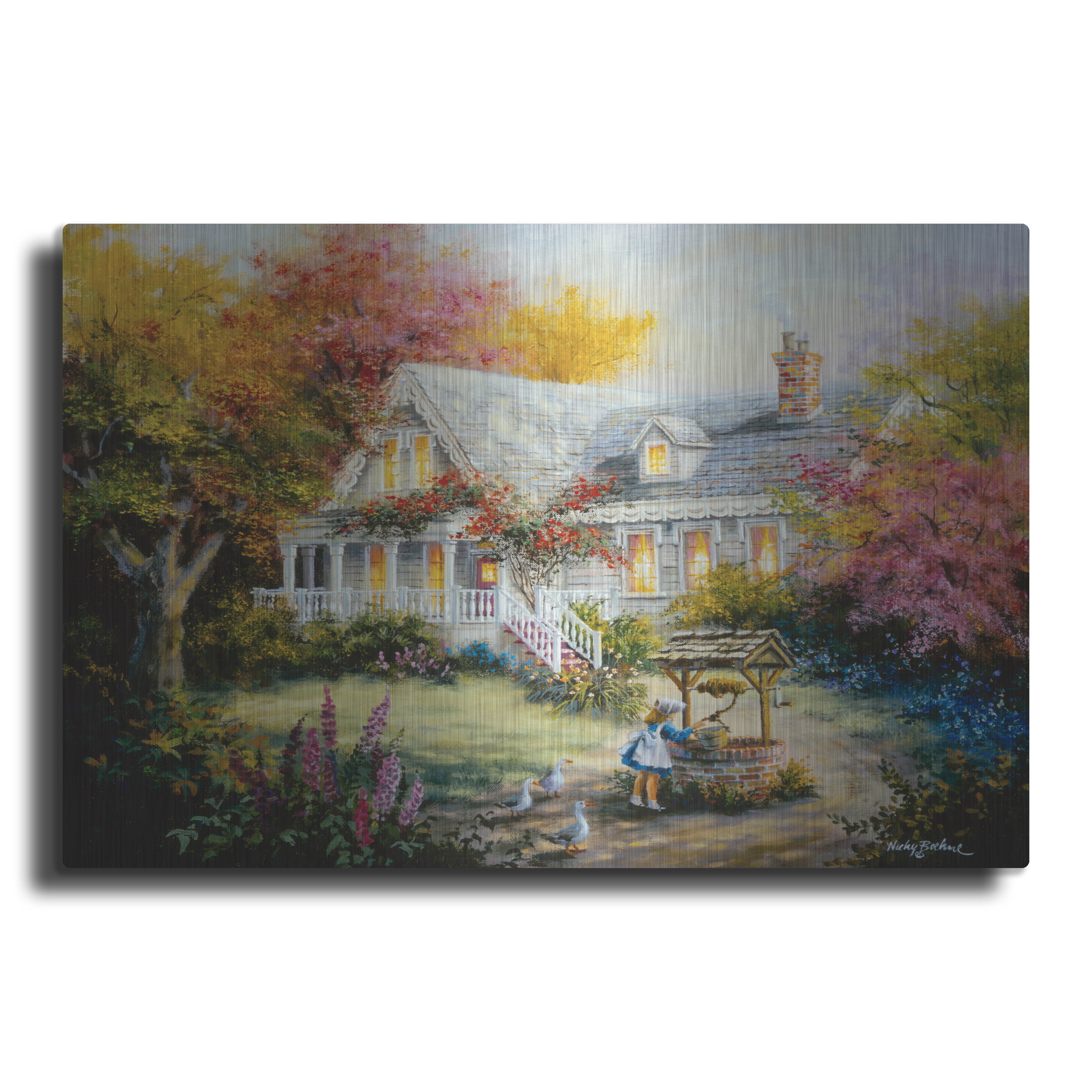 Luxe Metal Art 'The Wishing Well' by Nicky Boehme Metal Wall Art, 16" x ...