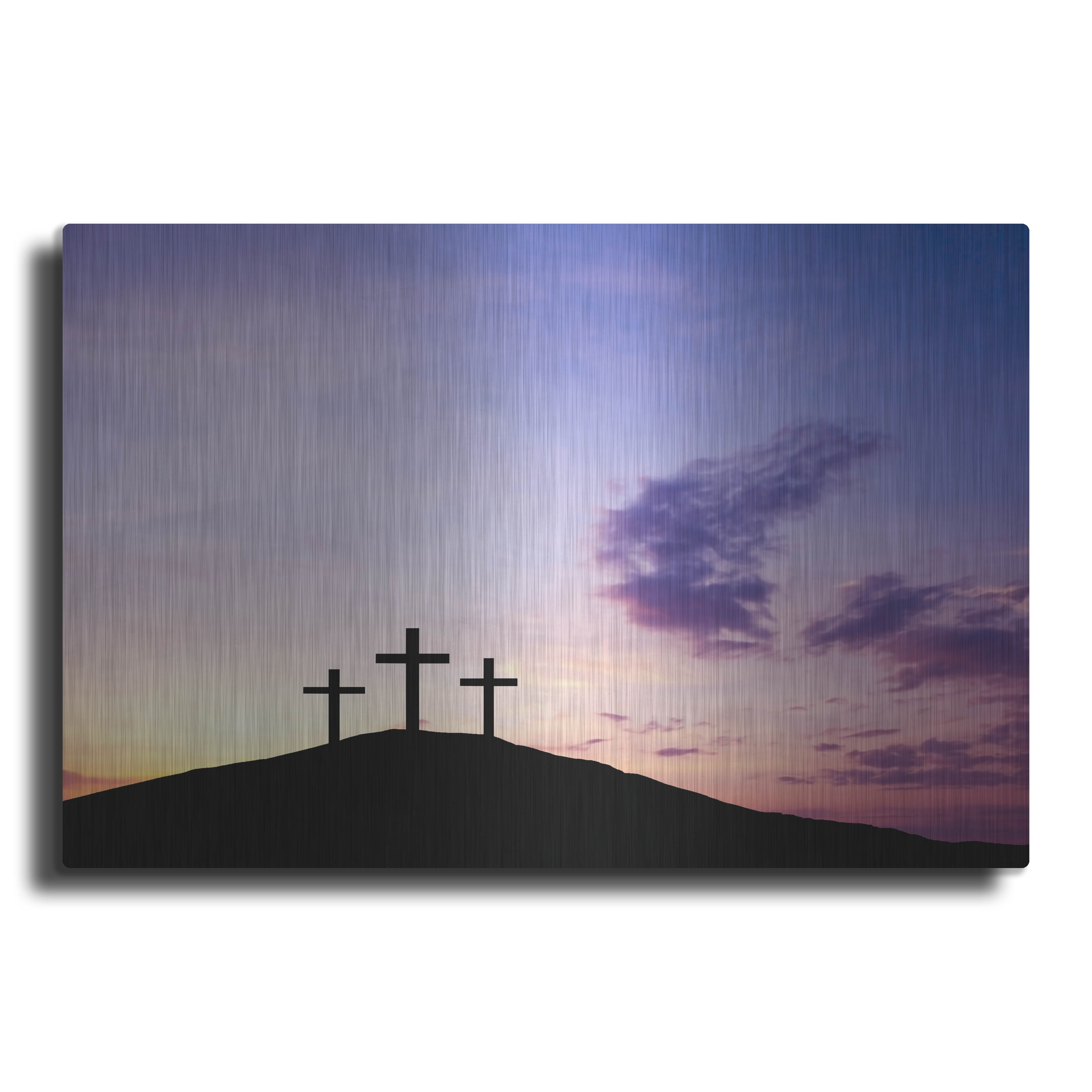 Luxe Metal Art 'Three Crosses,' Metal Wall Art, 36" x 24" - Walmart.com