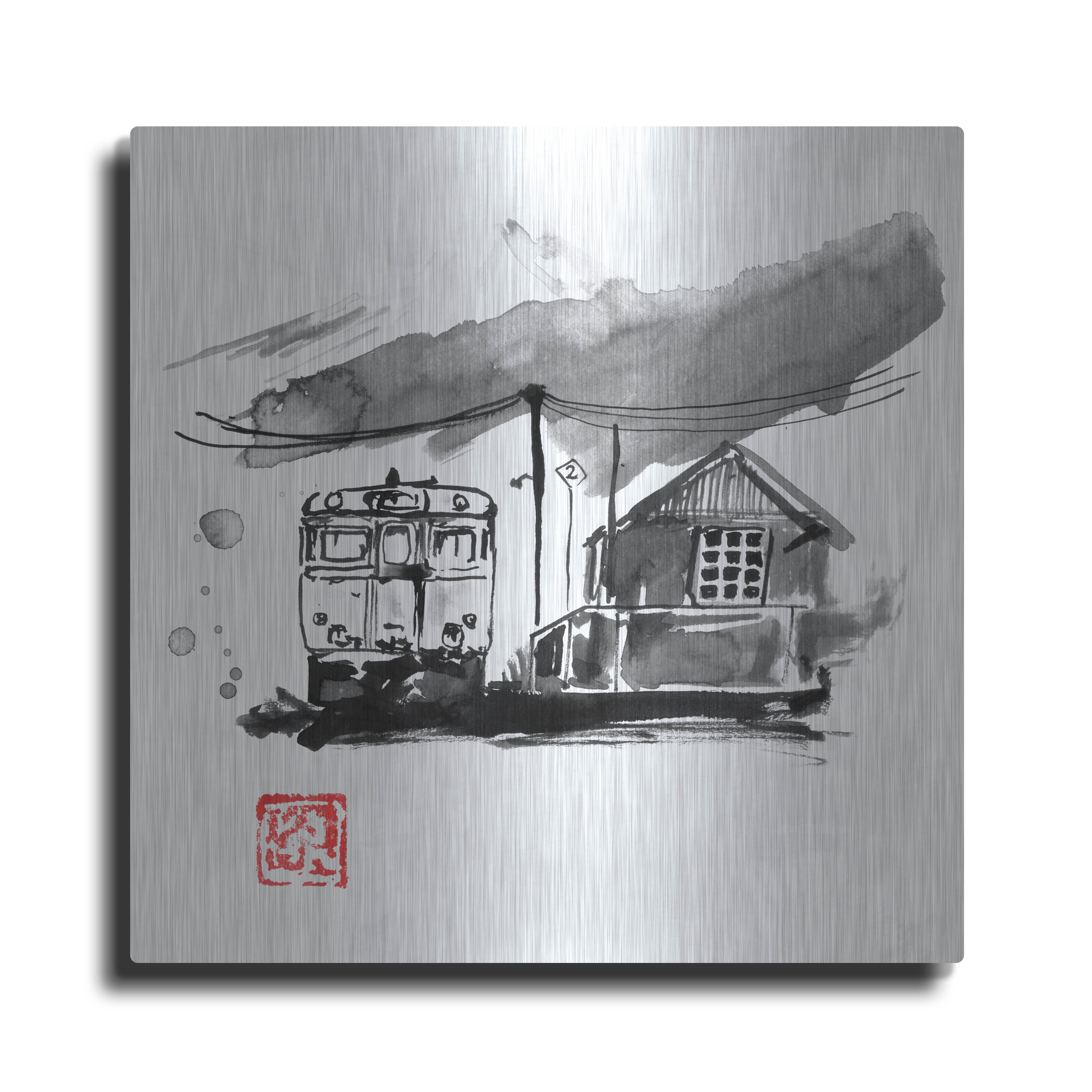 Luxe Metal Art 'Train Station' by Pechane, Metal Wall Art, 36"x36 ...