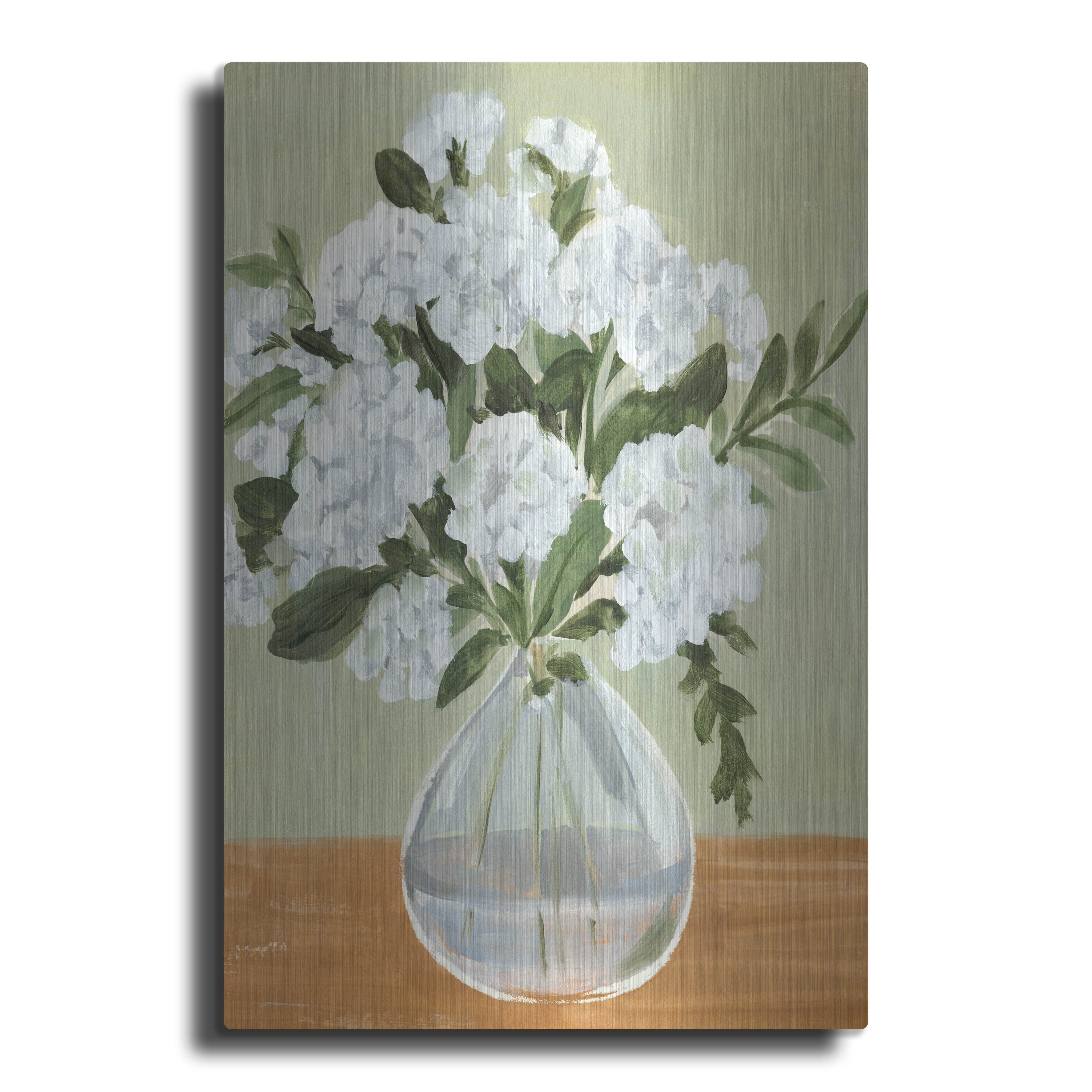 Luxe Metal Art 'Vased Viburnum 1' by Annie Warren Metal Wall Art, 16" x ...