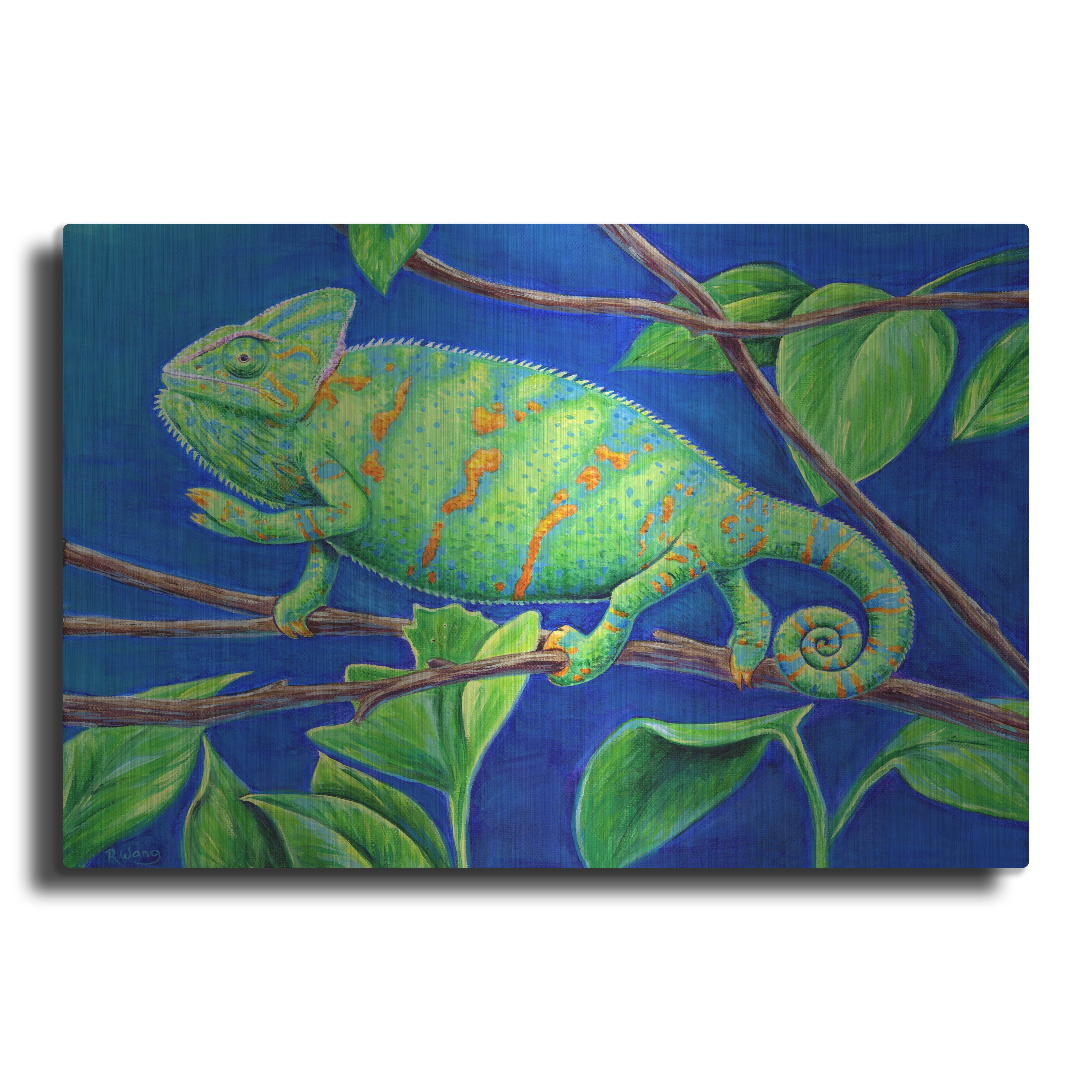 Luxe Metal Art 'Veiled Chameleon' by Rebecca Wang Art, Metal Wall Art ...