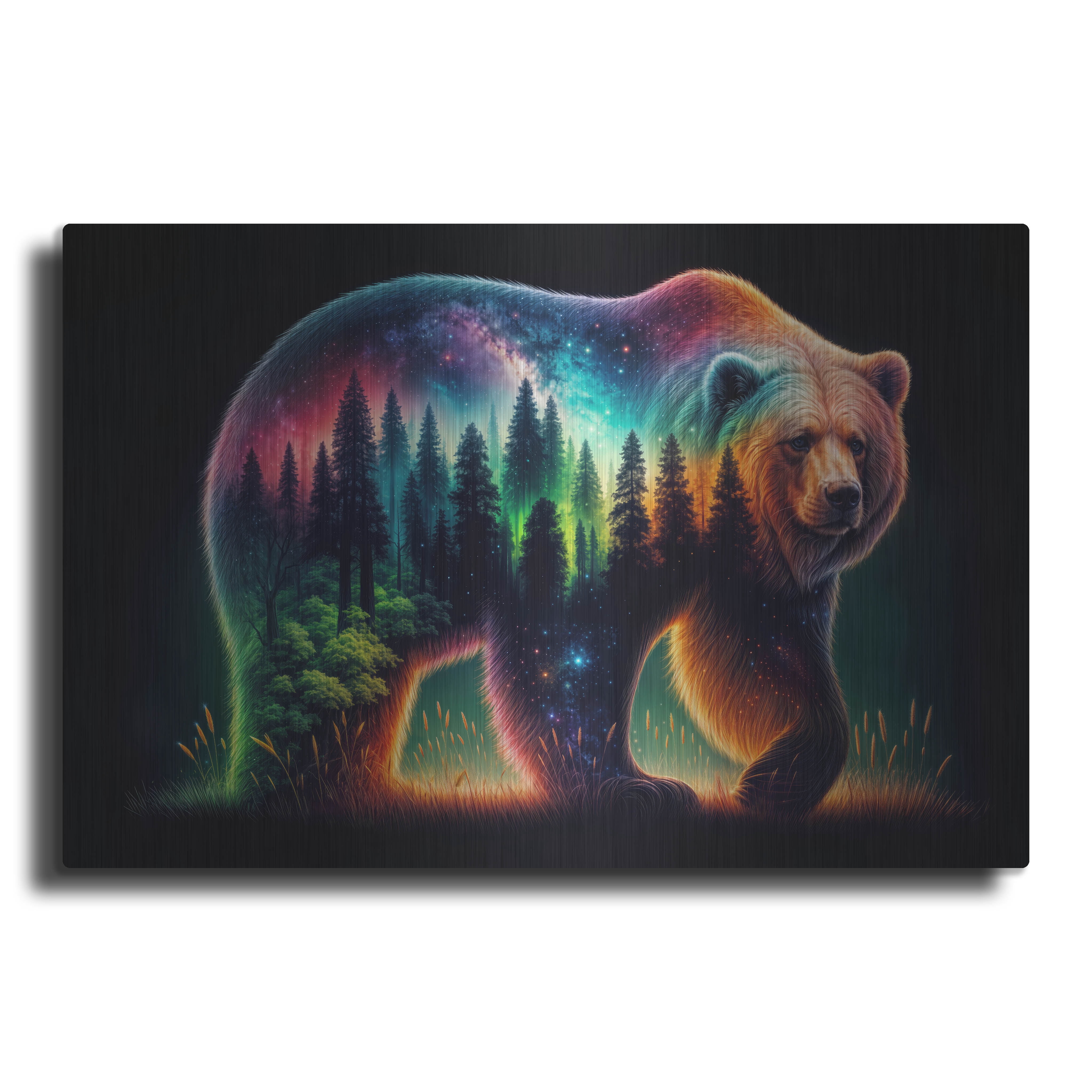 Luxe Metal Art 'Vibrant Bear 4' by Rey Klimt Metal Wall Art, 24" x 16 ...