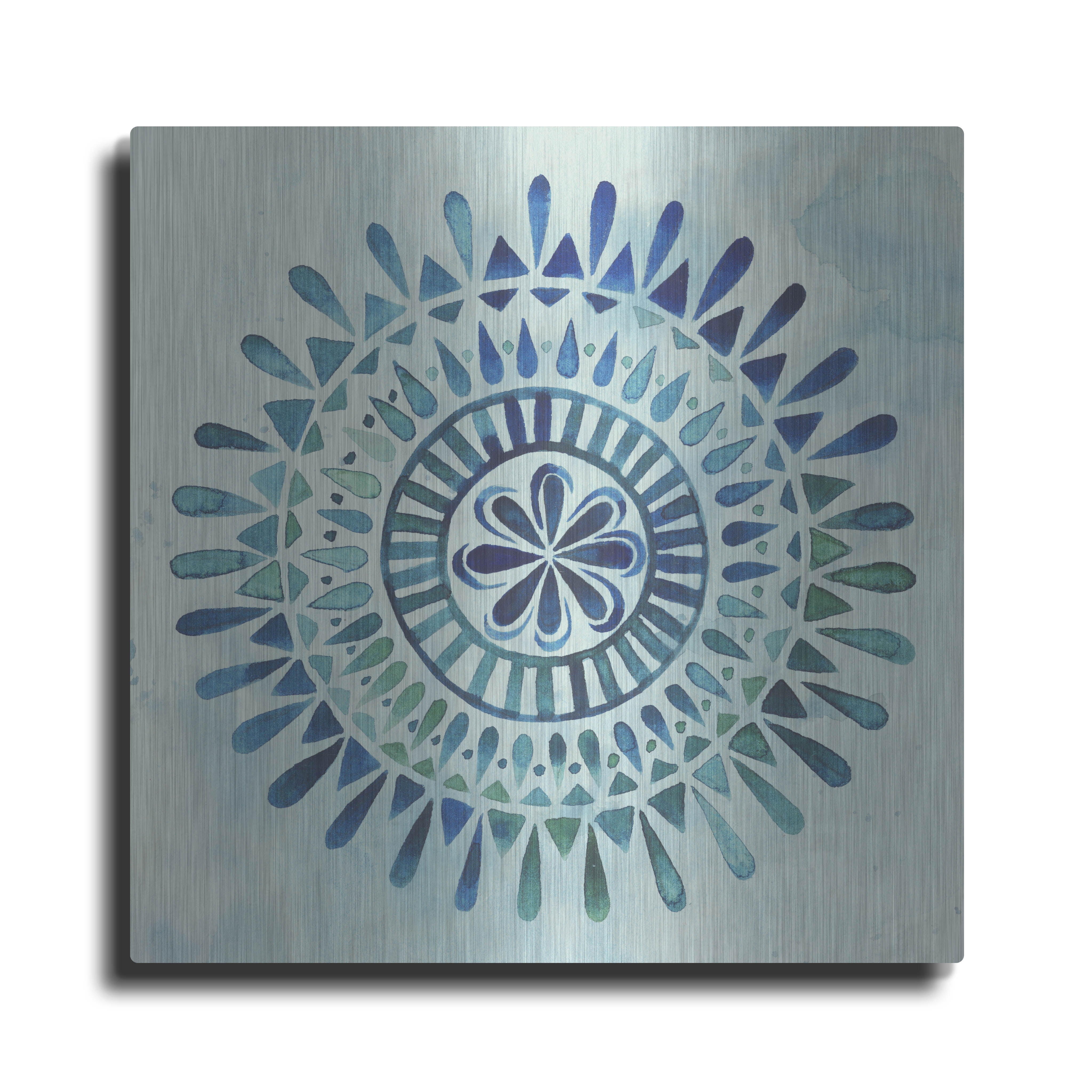 Luxe Metal Art 'Watercolor Mandala II' by Grace Popp, Metal Wall Art ...