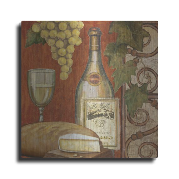 Luxe Metal Art 'Wine And Cheese Tasting 2' by Art Licensing Studio ...