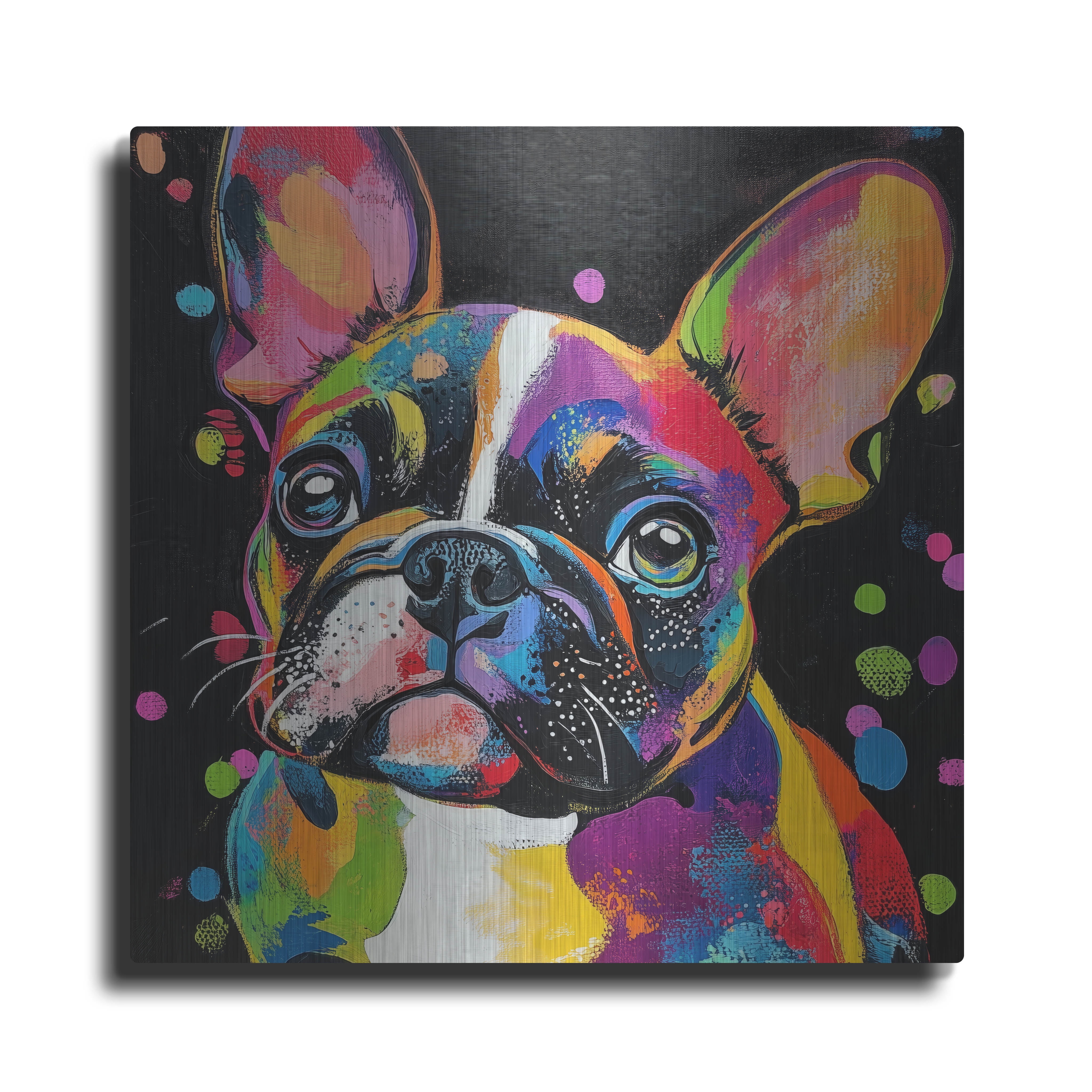 Luxe Metal Art 'Woof French Bulldog' by Rich Monet Metal Wall Art, 12" x 12" - Walmart.com
