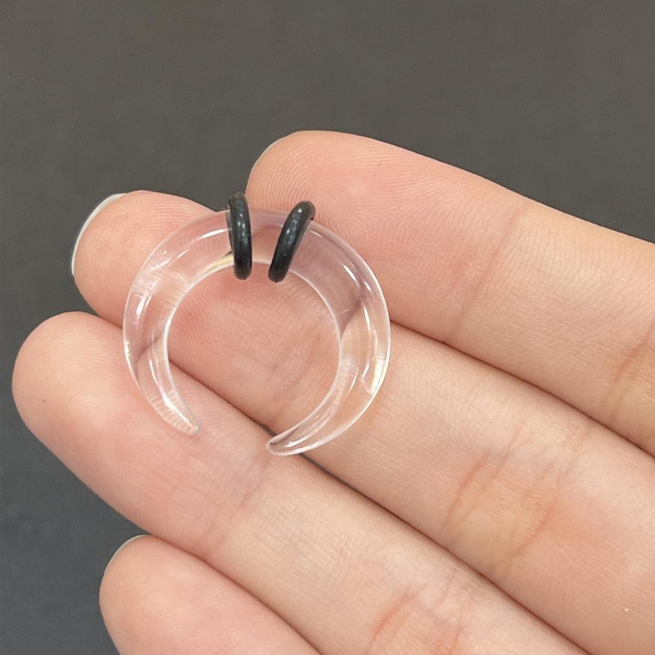 Luxe Modz Clear Acrylic Pincher Tapers C Shape Buffalo Horn Horseshoes ...