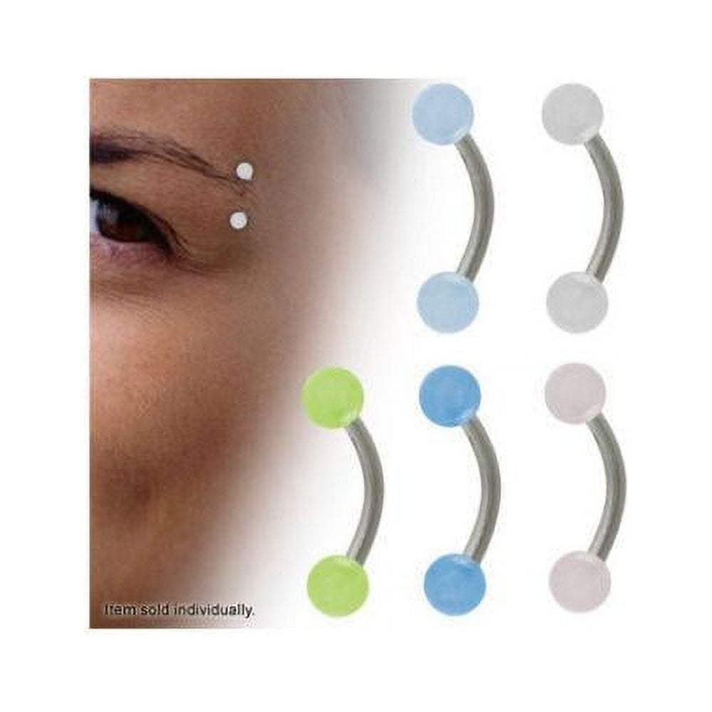 Luxe Modz Curved Barbell 16G Surgical Steel Glow In Dark Eyebrow Ring ...