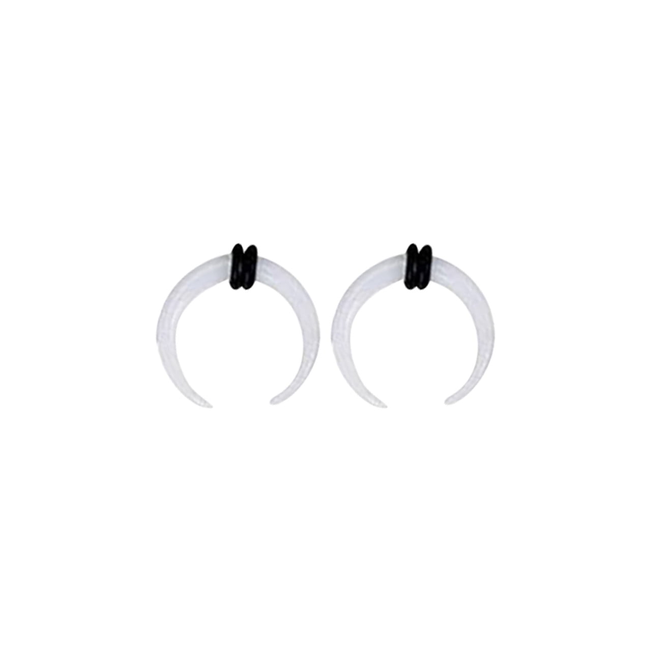 Luxe Modz Horseshoes Septum Pincher White Acrylic Crescent Tapers Bull ...