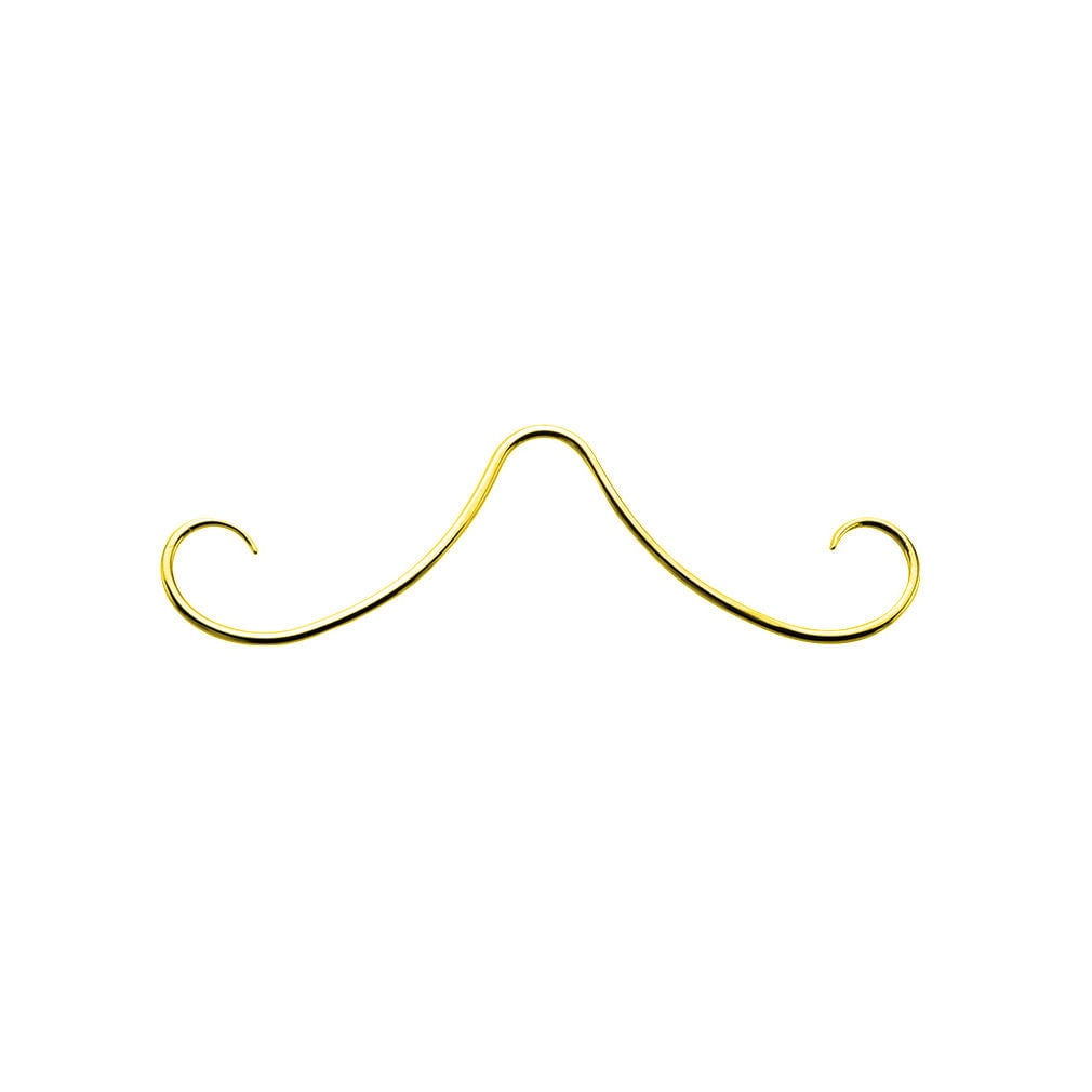 Luxe Modz Mustache Septum Nose Ring Surgical Steel Gold IP Funny Septum ...