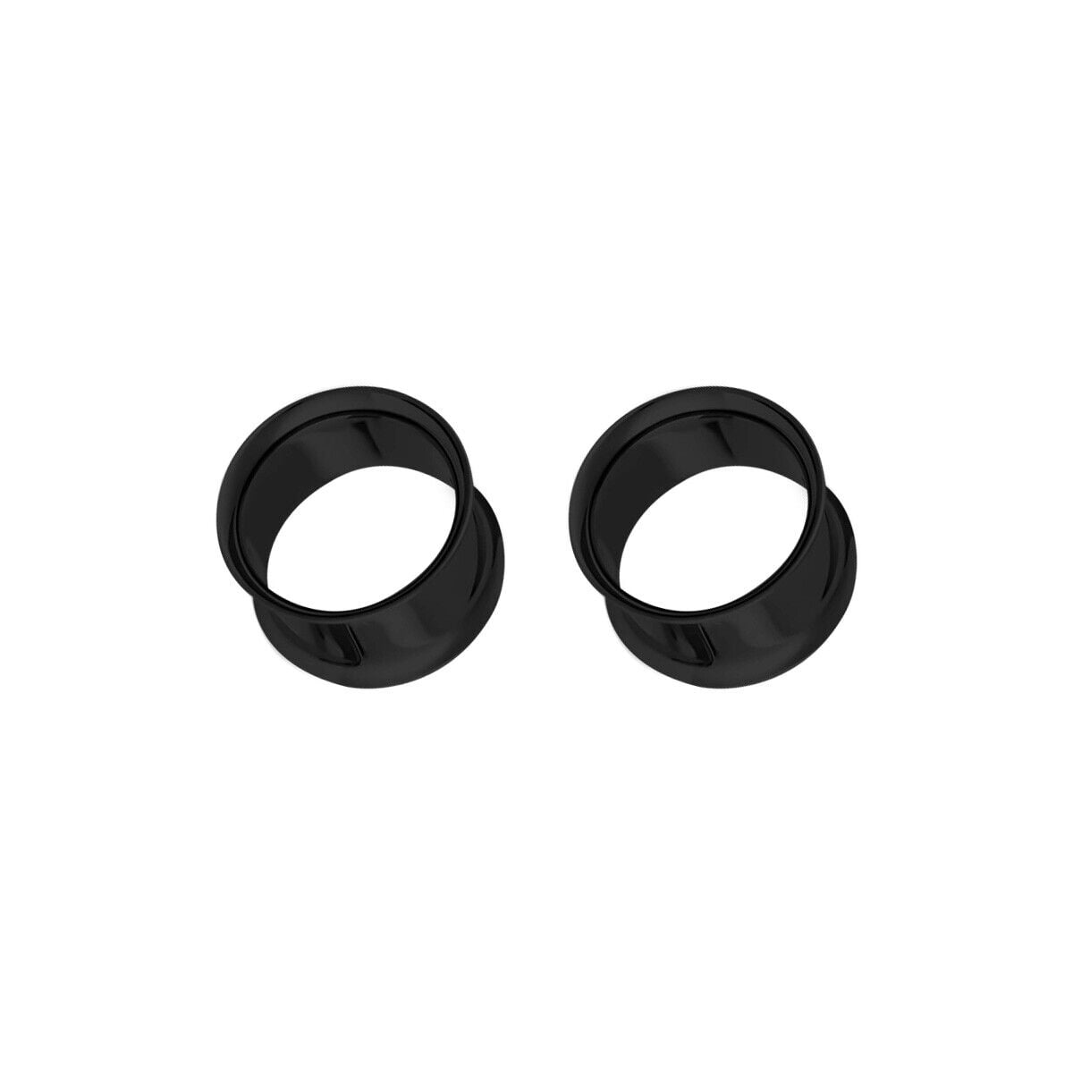 Luxe Modz Pair of Surgical Steel PVD Black Double Flare Ear Tunnels ...