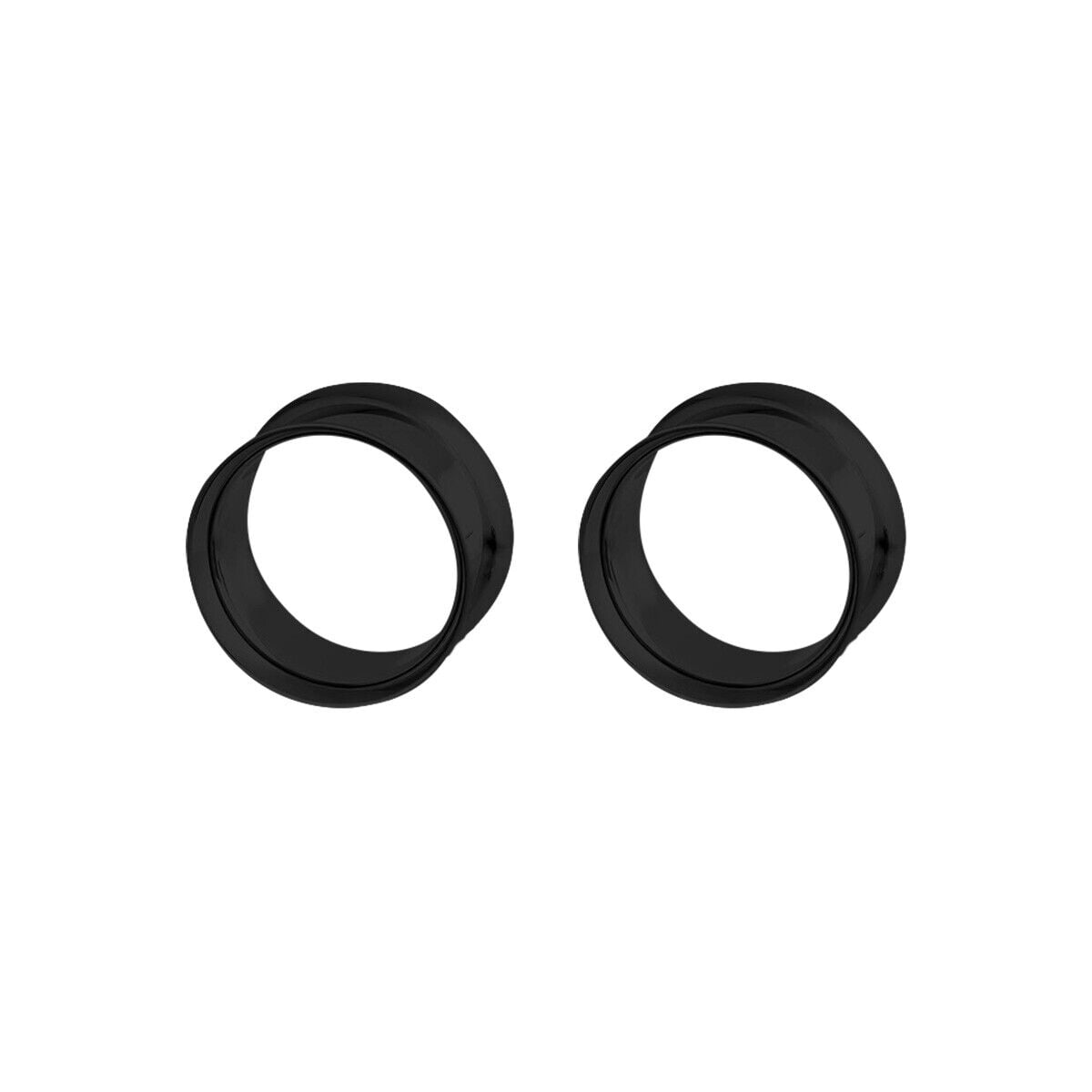 Luxe Modz Pair of Surgical Steel PVD Black Double Flare Ear Tunnels ...