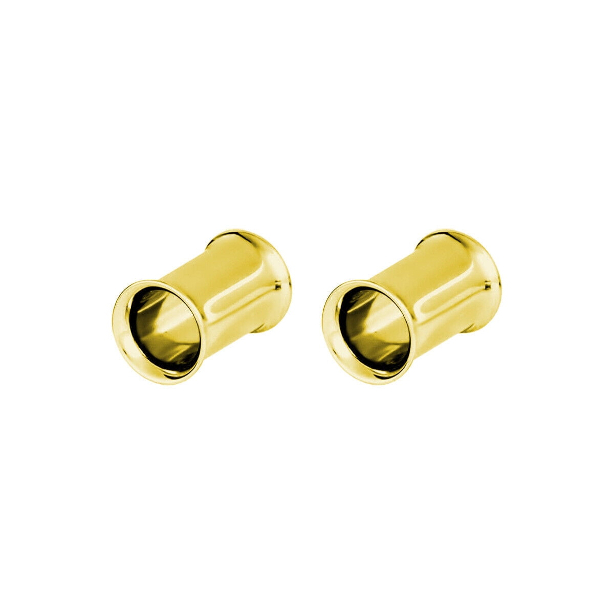 Luxe Modz Pair of Surgical Steel PVD Gold Double Flare Ear Tunnels ...