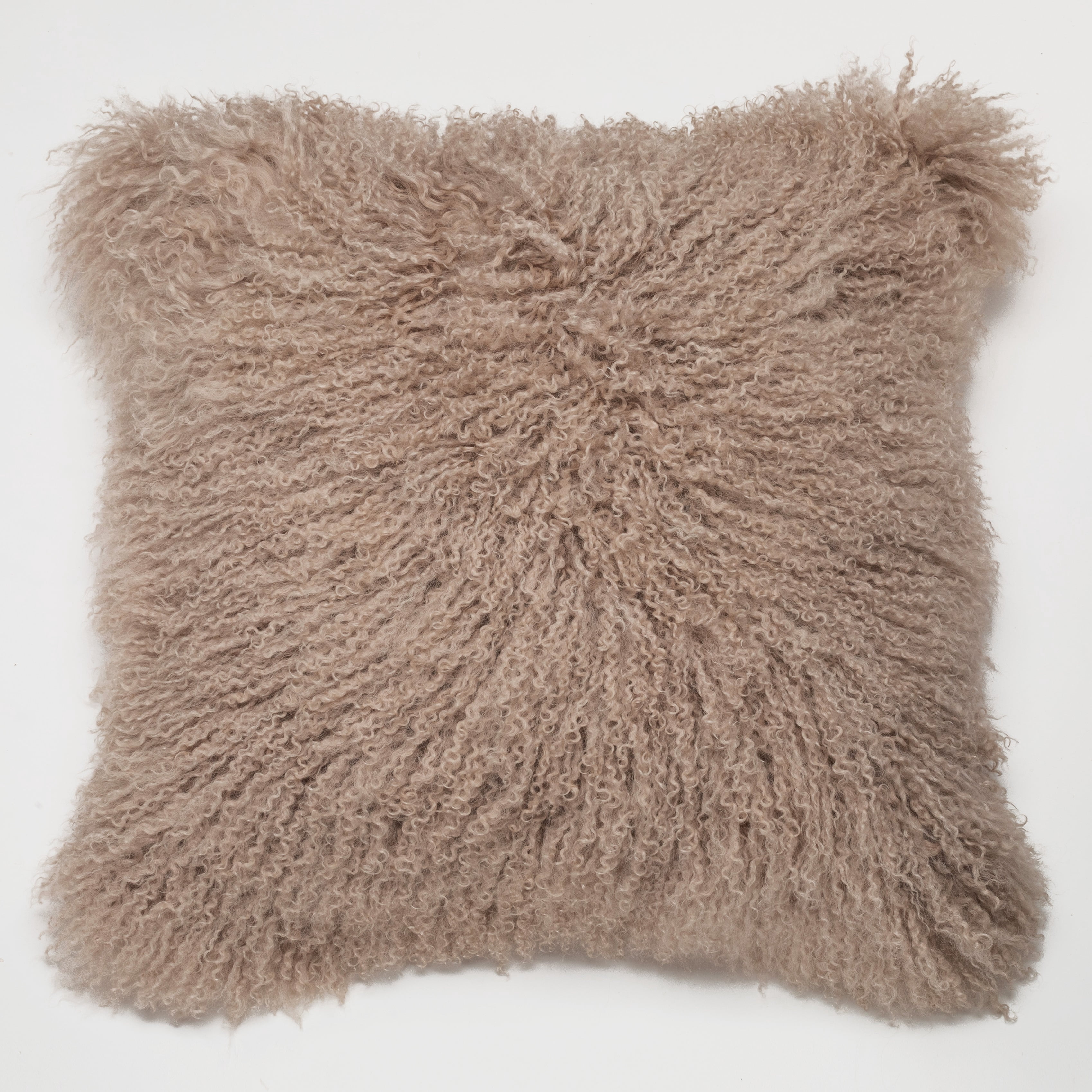 Luxe Mongolian Lamb Fur Pillow Cover 20"x20" - 100%Natural Wool, Plush ...