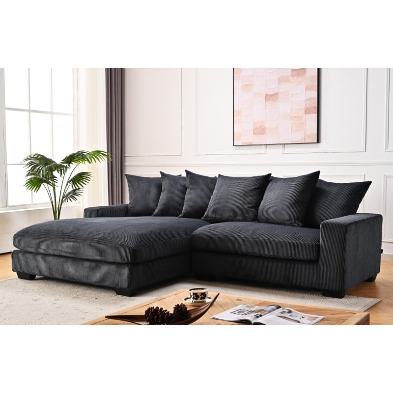 Luxe Oversized Two-Piece Right Facing Sectional Couches for Living Room ...
