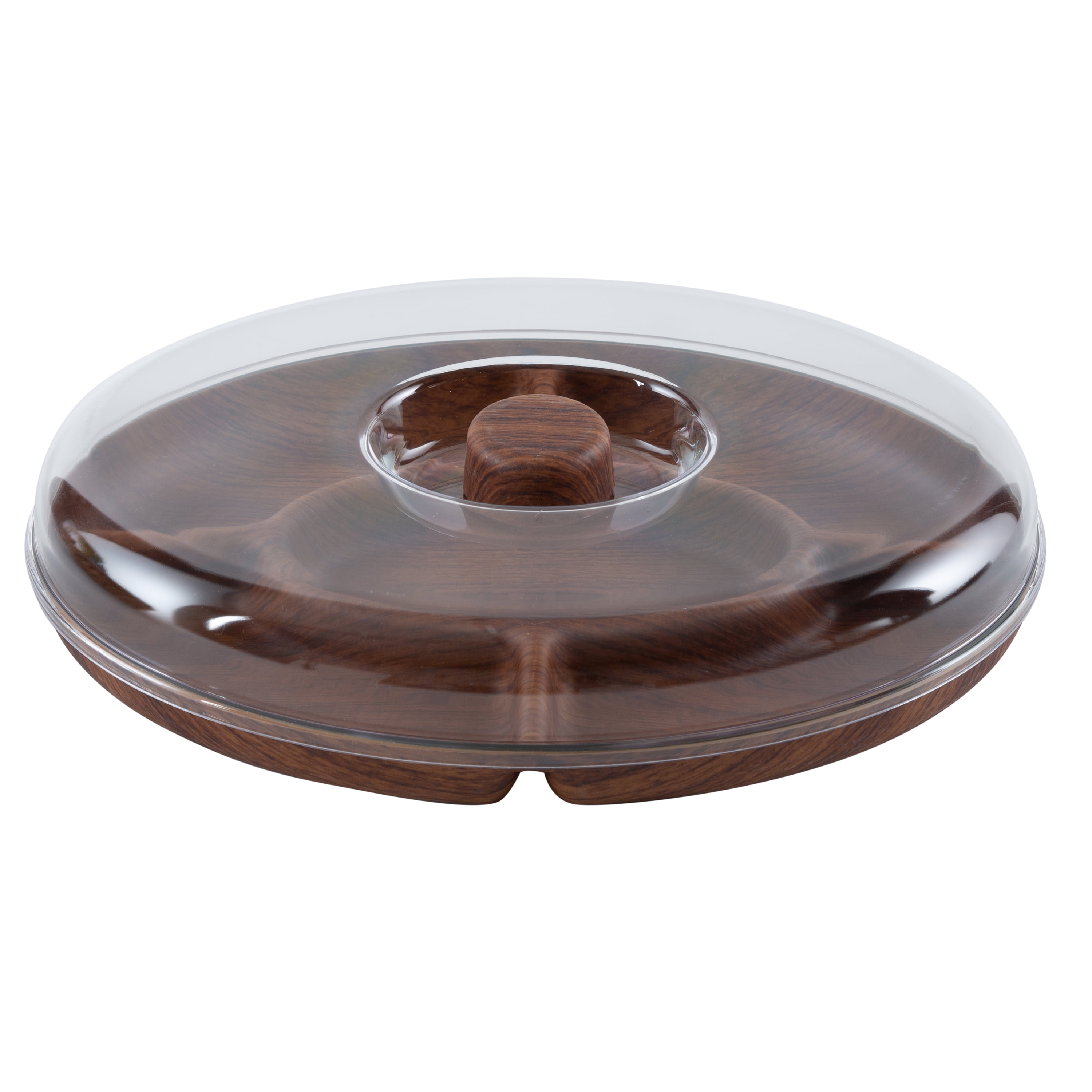 Luxe Party 5 Section Oval Serving Tray with Cover - Plastic - Food Safe ...
