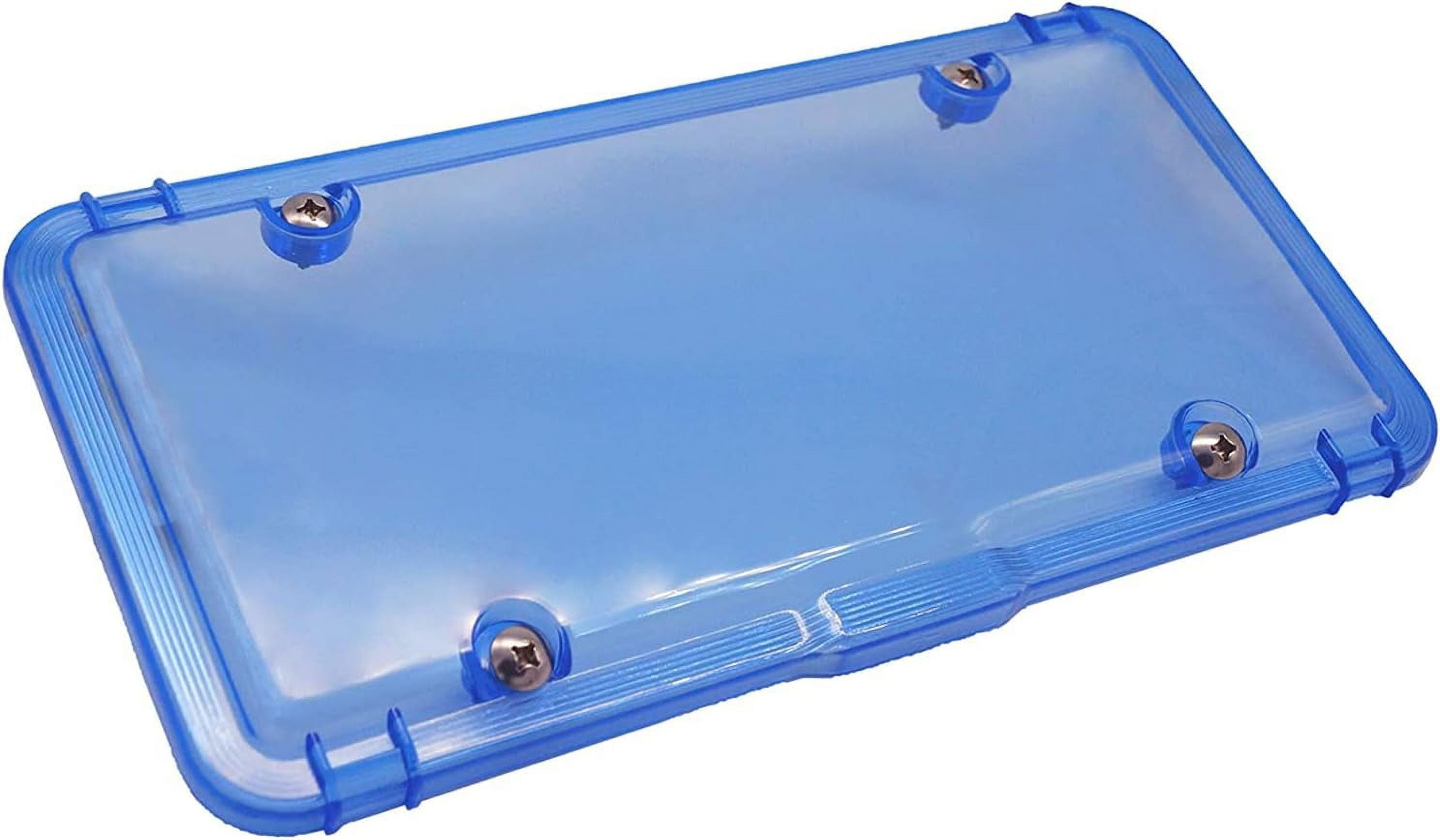 Luxe Shield Blue Car Frame Auto License Plate Cover, Stainless Steel ...