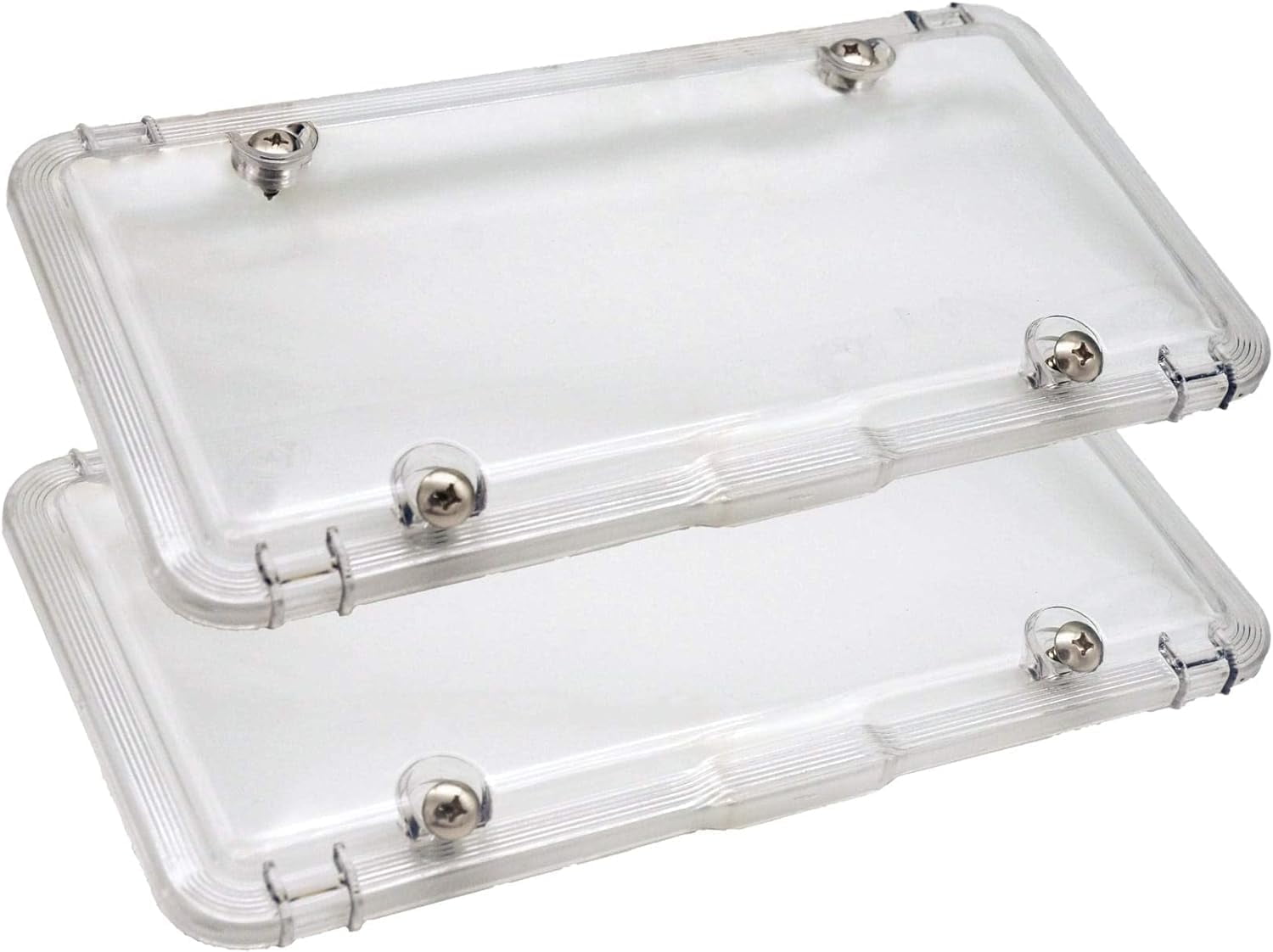 Luxe Shield, Premium Clear License Plate Covers (2-Pack) incl Stainless ...