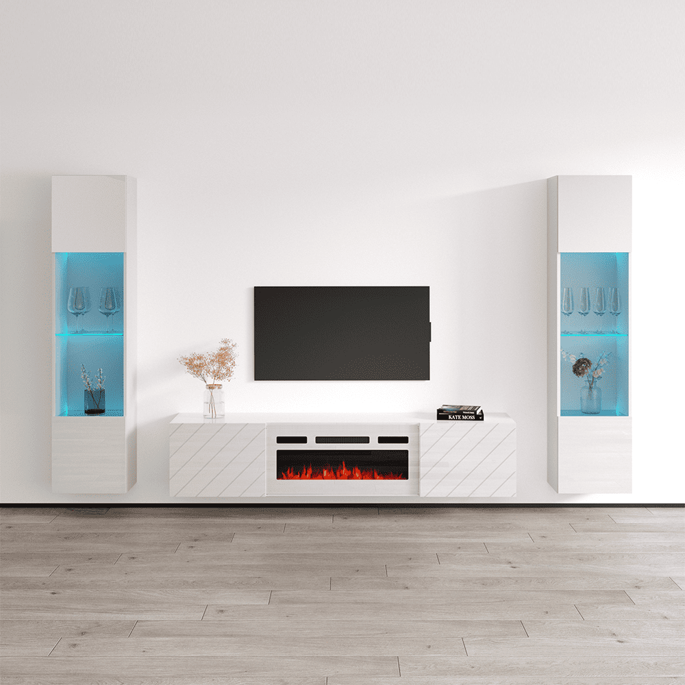 Luxe WH-EF Floating Fireplace Entertainment Center - Walmart.com