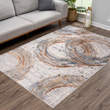 Luxe Weavers Modern Abstract Gray 4x5 Area Rug, Living Room Carpet ...