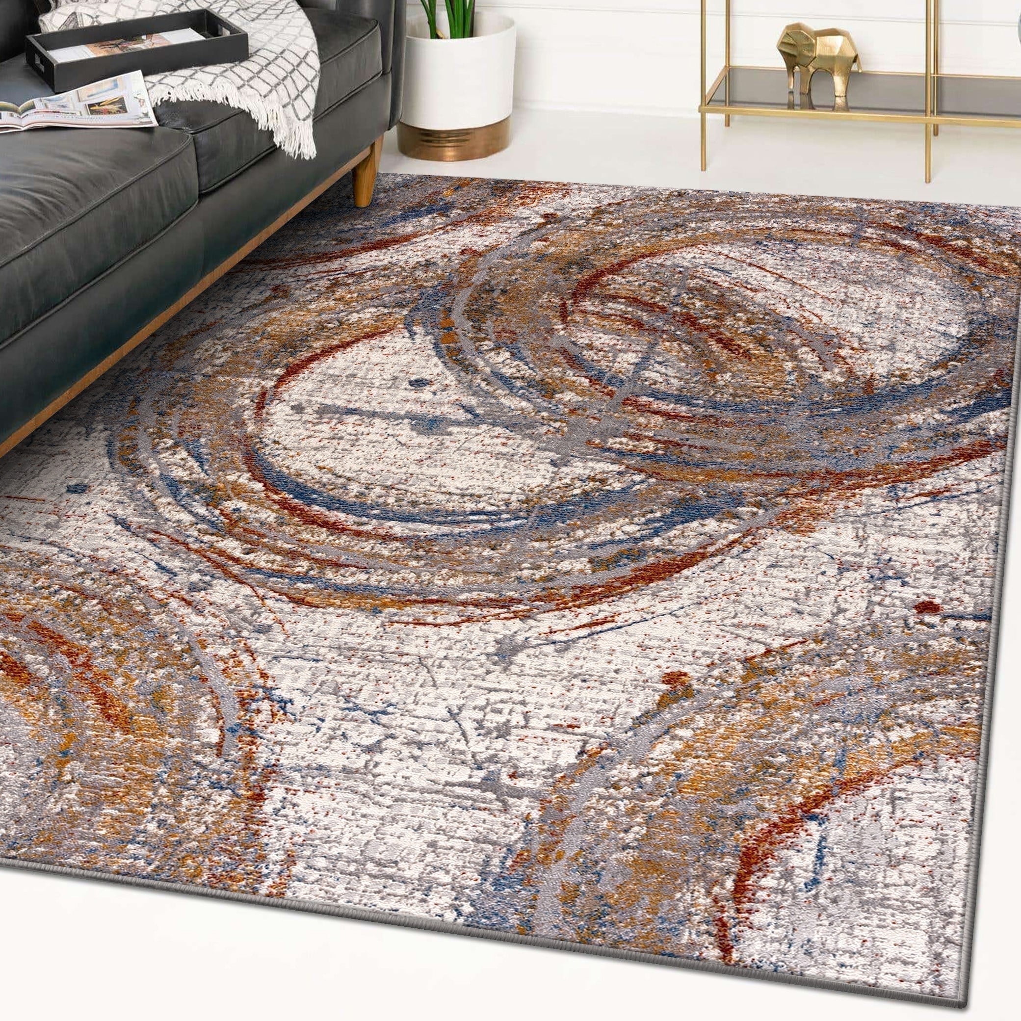 Luxe Weavers Abstract Multi Circle Area Rug, 6x9, Geometric Carpet with ...