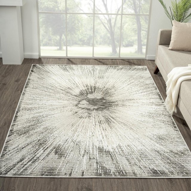 Luxe Weavers Abstract Spark Patterned Gray 8x10 Area Rug, Indoor Carpet ...