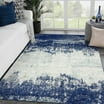 Luxe Weavers Modern Abstract Marble Swirl Blue 8x10 Area Rug Living ...