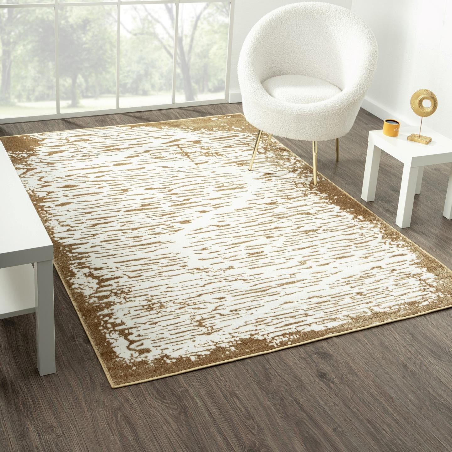 Luxe Weavers Artistic Textured Metallic Gold 8x10 Area Rug, Modern ...