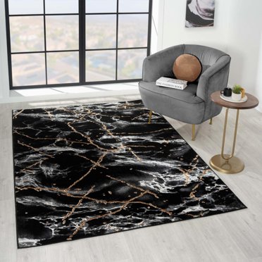 Luxe Weavers Marble Swirl Collection Smoke Abstract Area Rug 2x7 ...