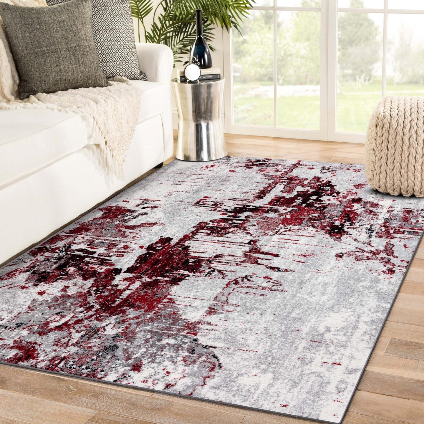 Well Woven Viva Abstract Modern Area Rugs, Red - Walmart.com