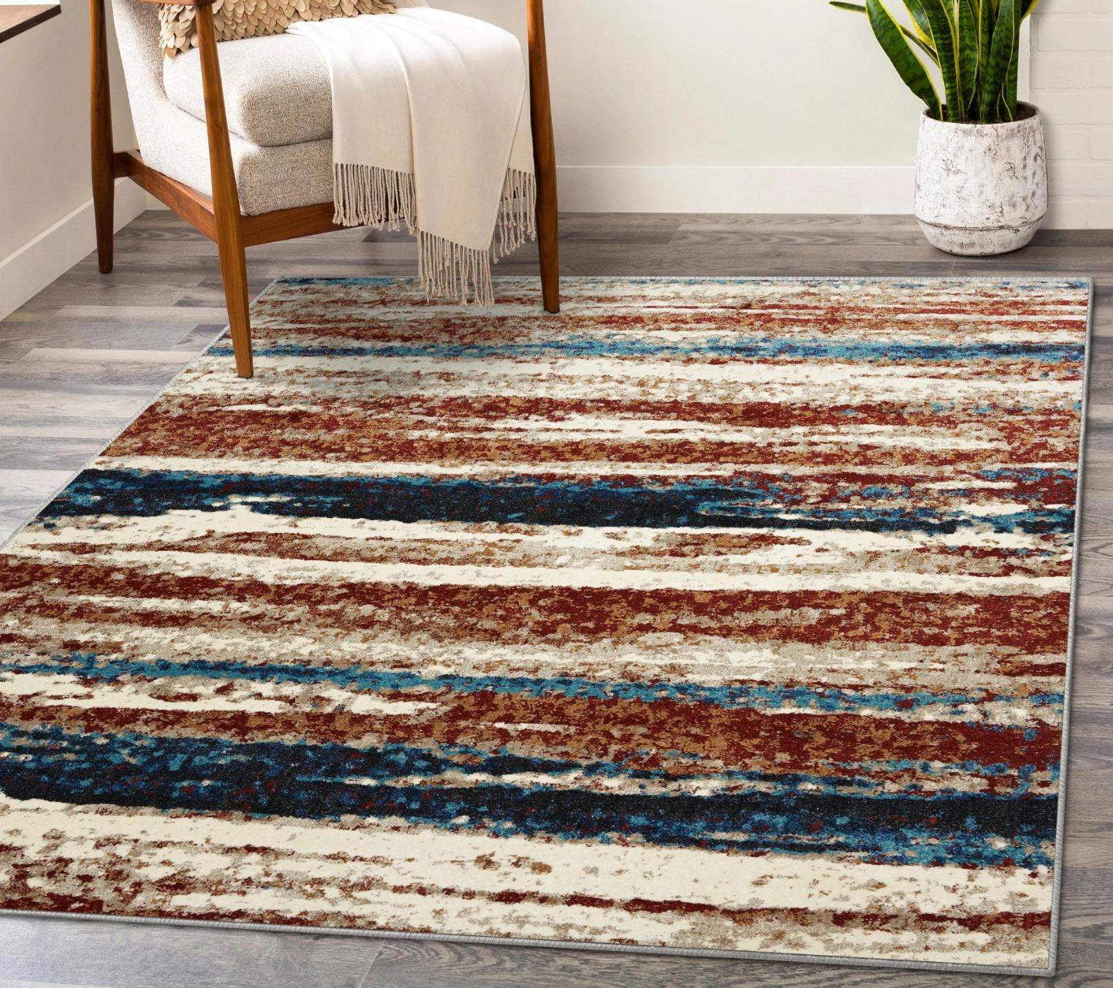 Luxe Weavers Lagos Collection 8x10 Abstract Area Rug, Machine-Woven ...