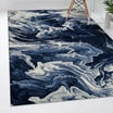 Luxe Weavers Modern Abstract Marble Swirl Blue 8x10 Area Rug Living ...