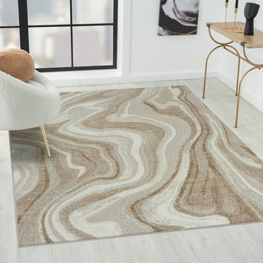 Free Shipping! Luxe Weavers Abstract Marble Gold 4x5 Area Rug for ...