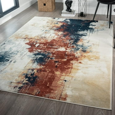 Luxe Weavers Modern Multicolor Size 5x7 Abstract Area Rug, Stain ...