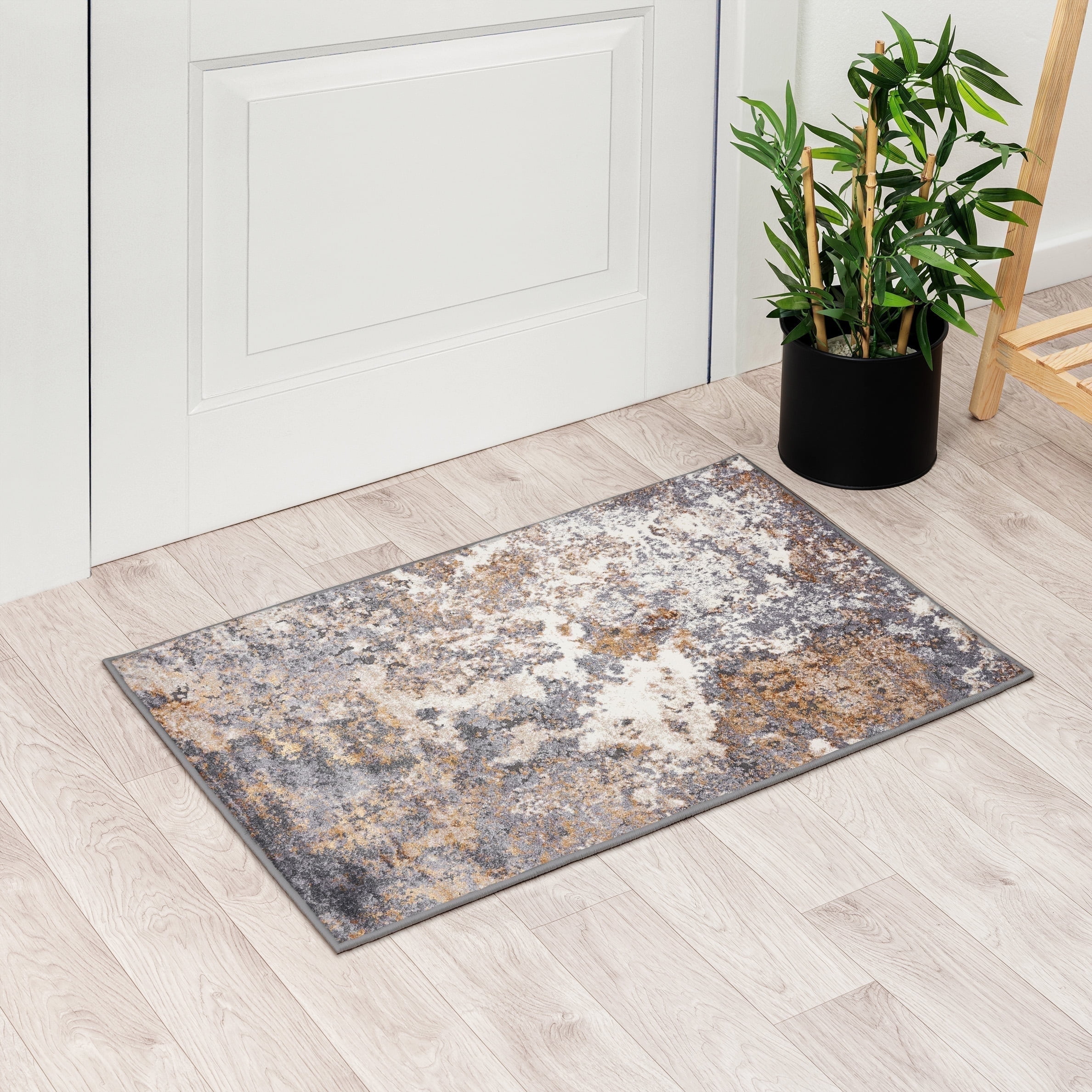 Luxe Weavers Small Dining Contemporary Dark Gray Abstract Area Rug 2x3 ...